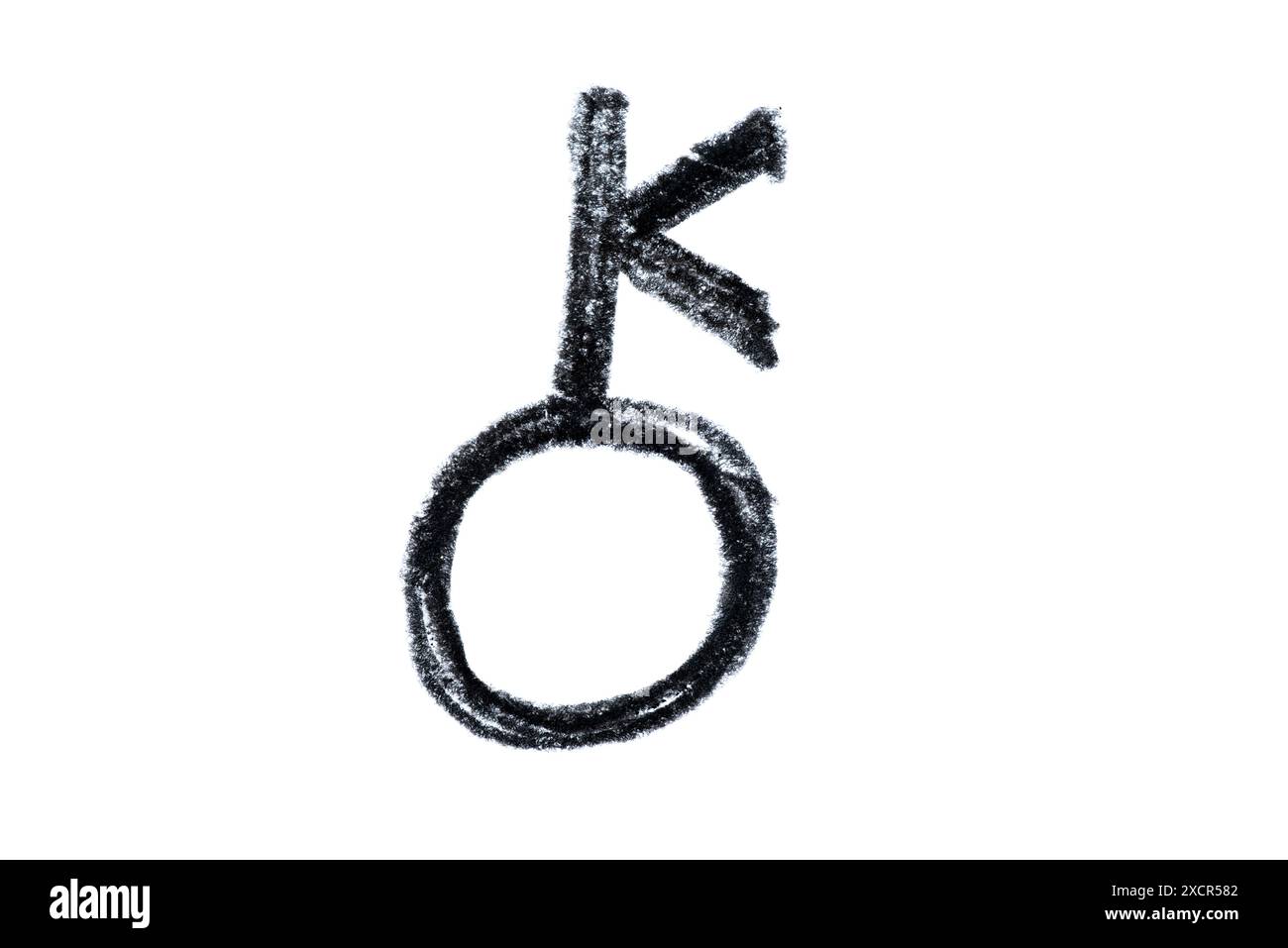 A hand-drawn Chiron symbol in black pencil on a white background Stock ...