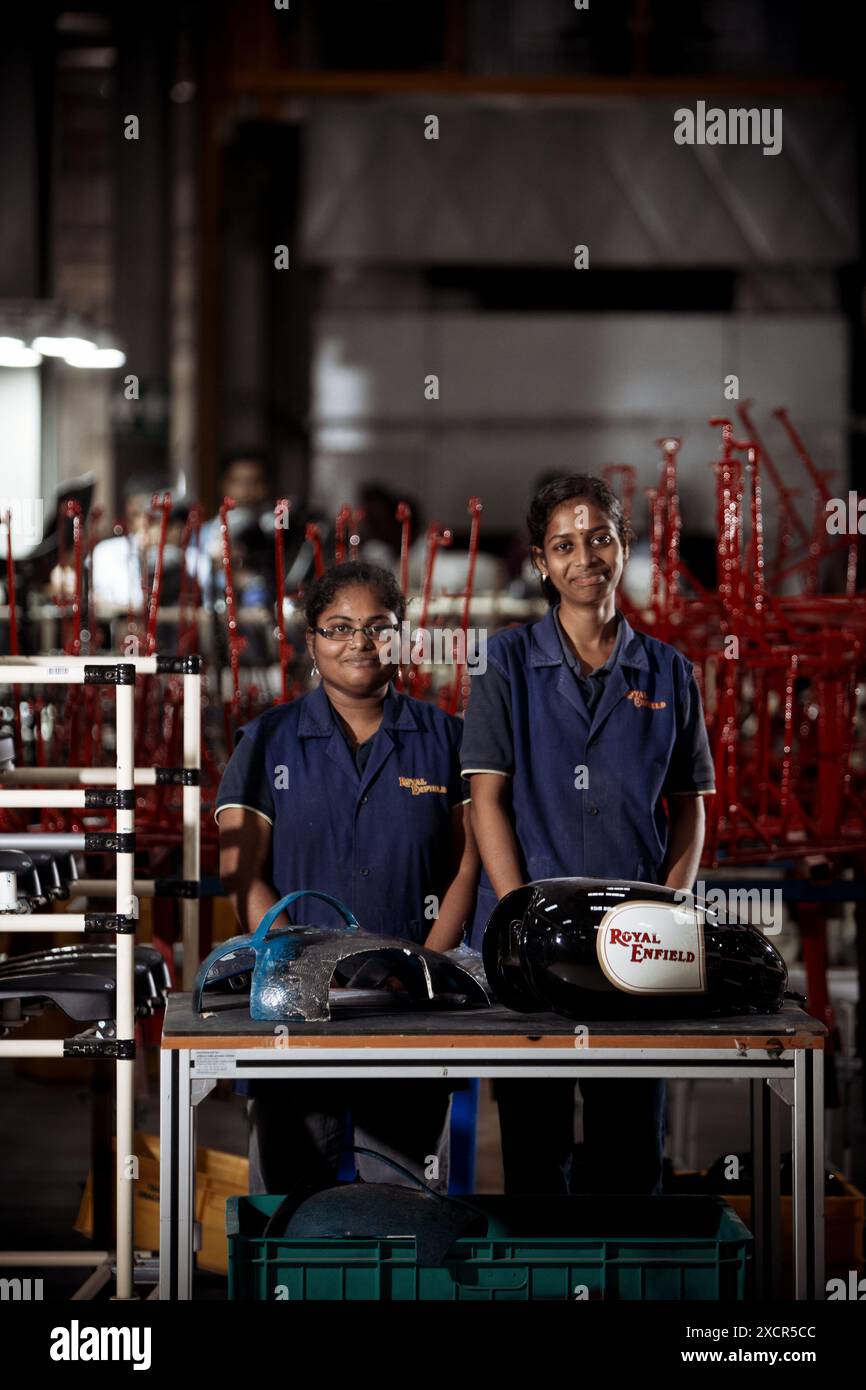 Reportage shot at the Royal Enfield Motorcycle Factory in Chennai ...
