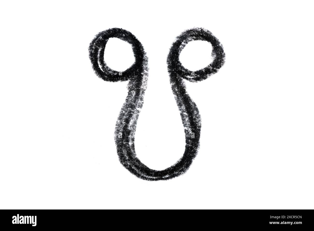 A hand-drawn Ketu symbol in black pencil on a white background Stock ...