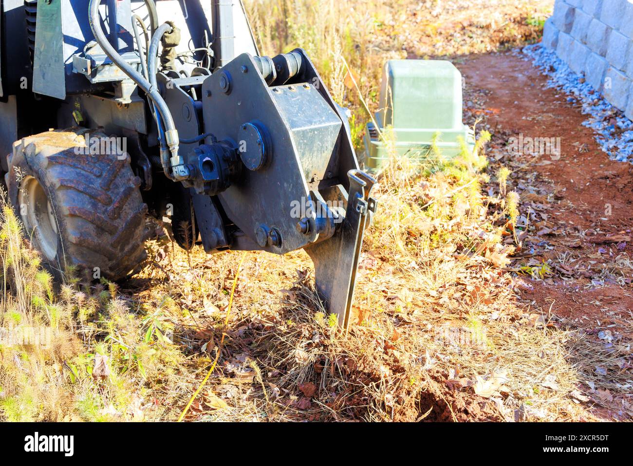 Fiber optic cables were laid with assistance of trencher cable plow ...