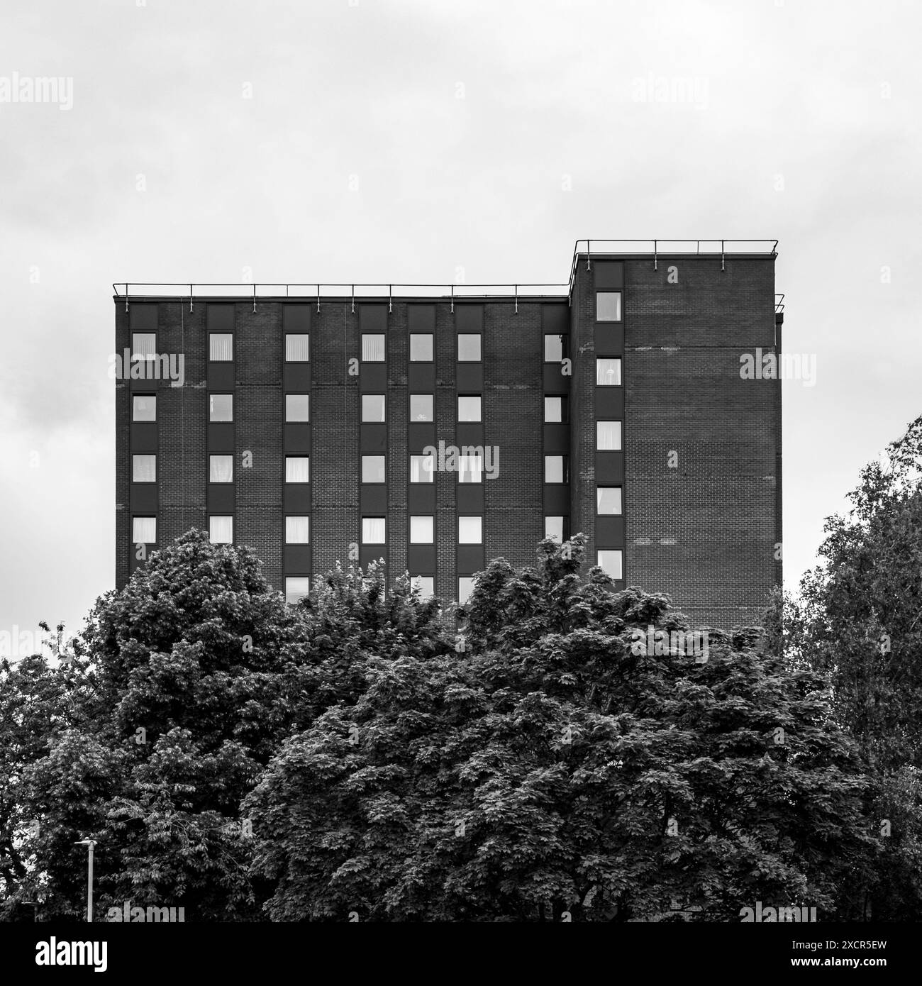 Black & White of High rise apartments UK Stock Photo - Alamy