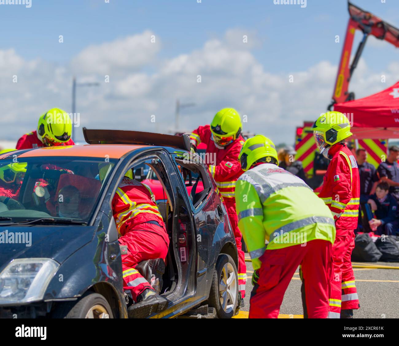 The Fire service's vehicle extraction team crush the car's rear seats ...