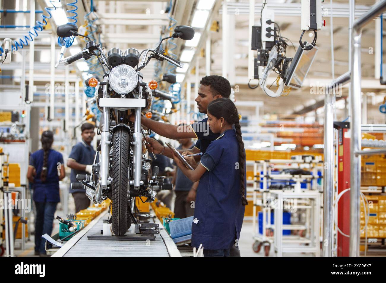 Reportage shot at the Royal Enfield Motorcycle Factory in Chennai ...