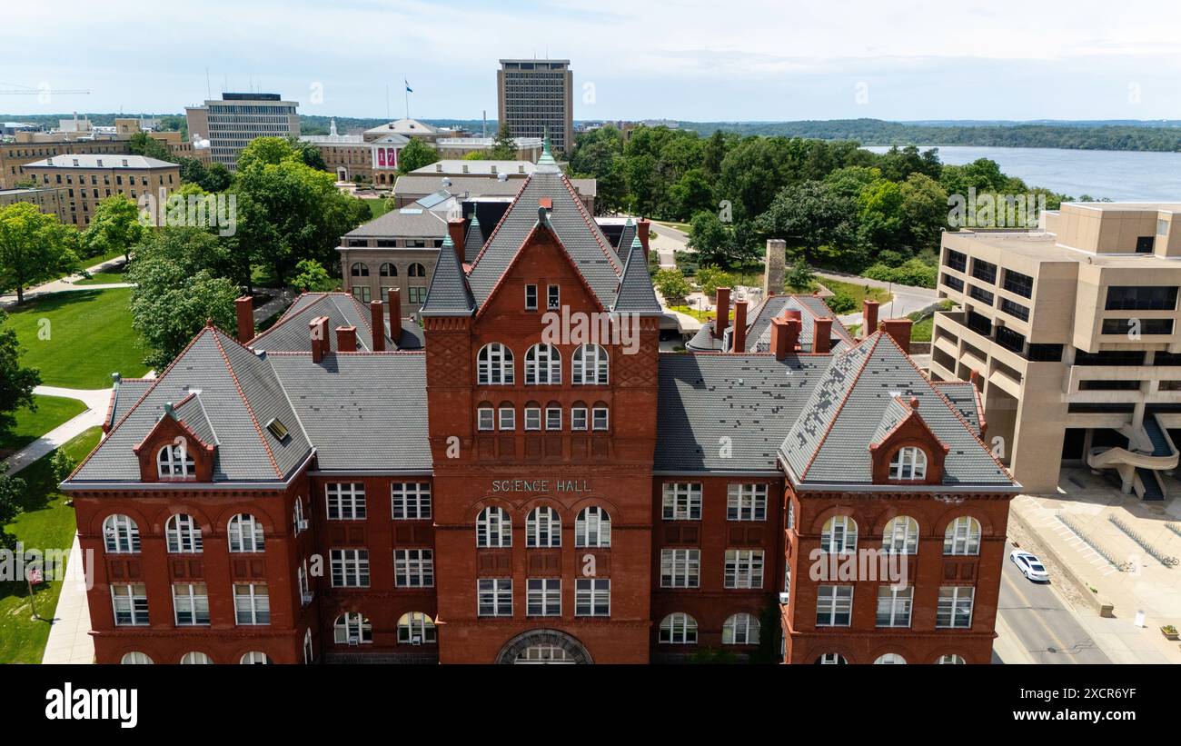 Aerial photograph of Science Hall on the campus of the University of ...