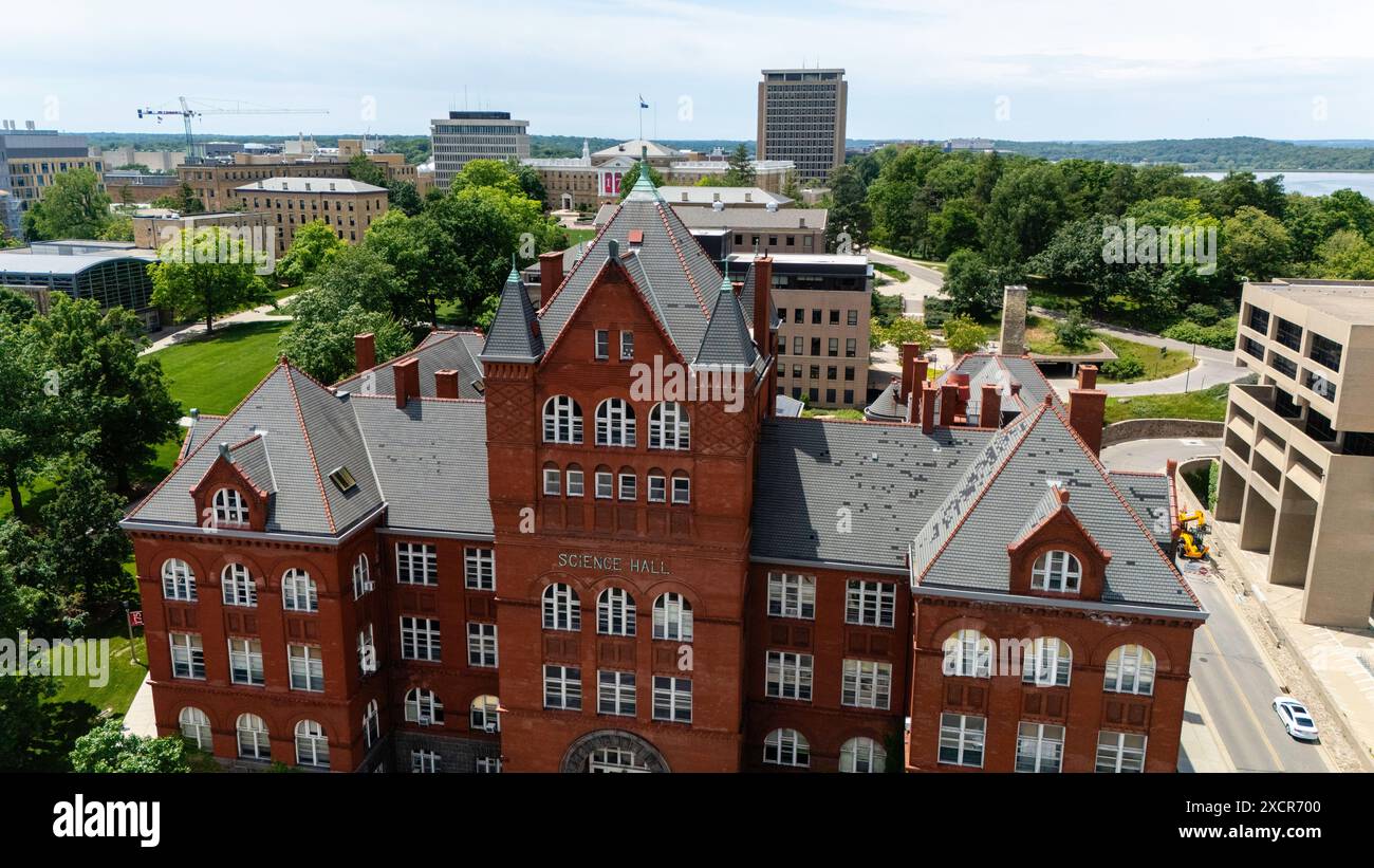 Aerial photograph of Science Hall on the campus of the University of ...