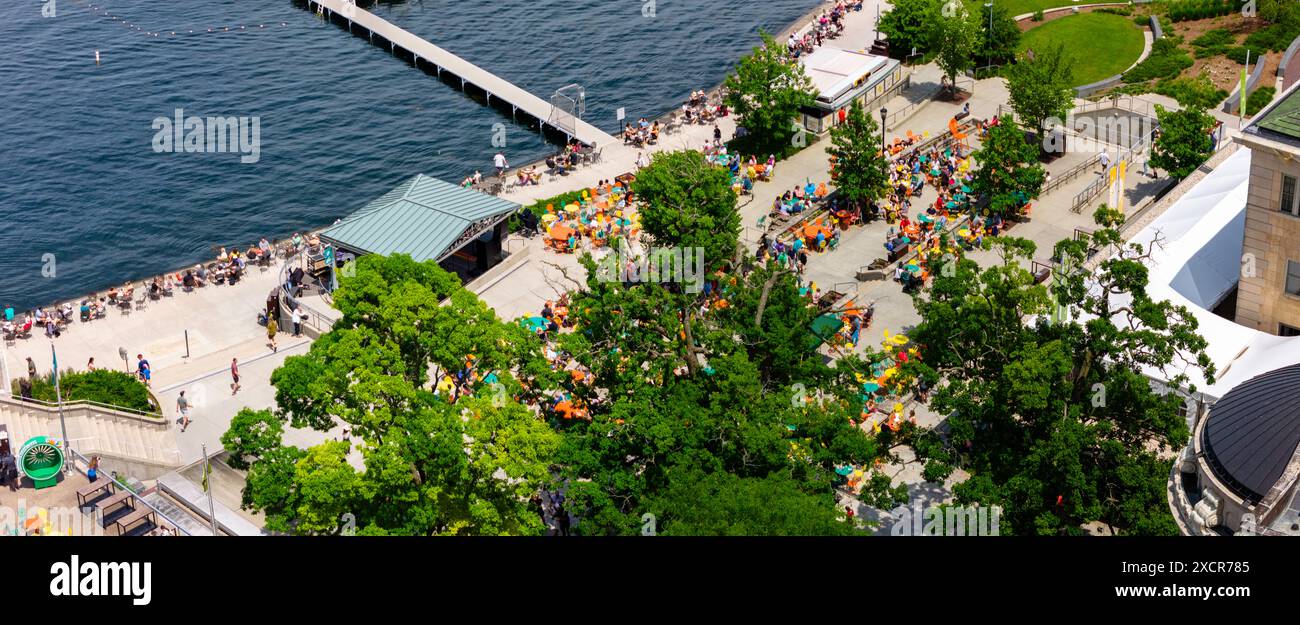 Aerial panoramic photograph of the Wisconin Memorial Union and the ...