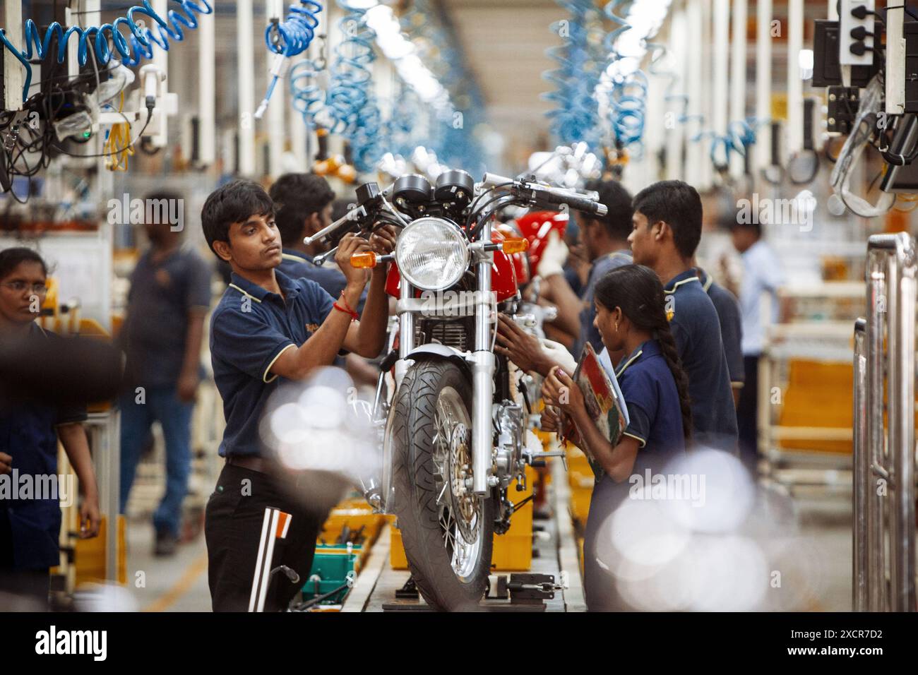 Reportage shot at the Royal Enfield Motorcycle Factory in Chennai ...