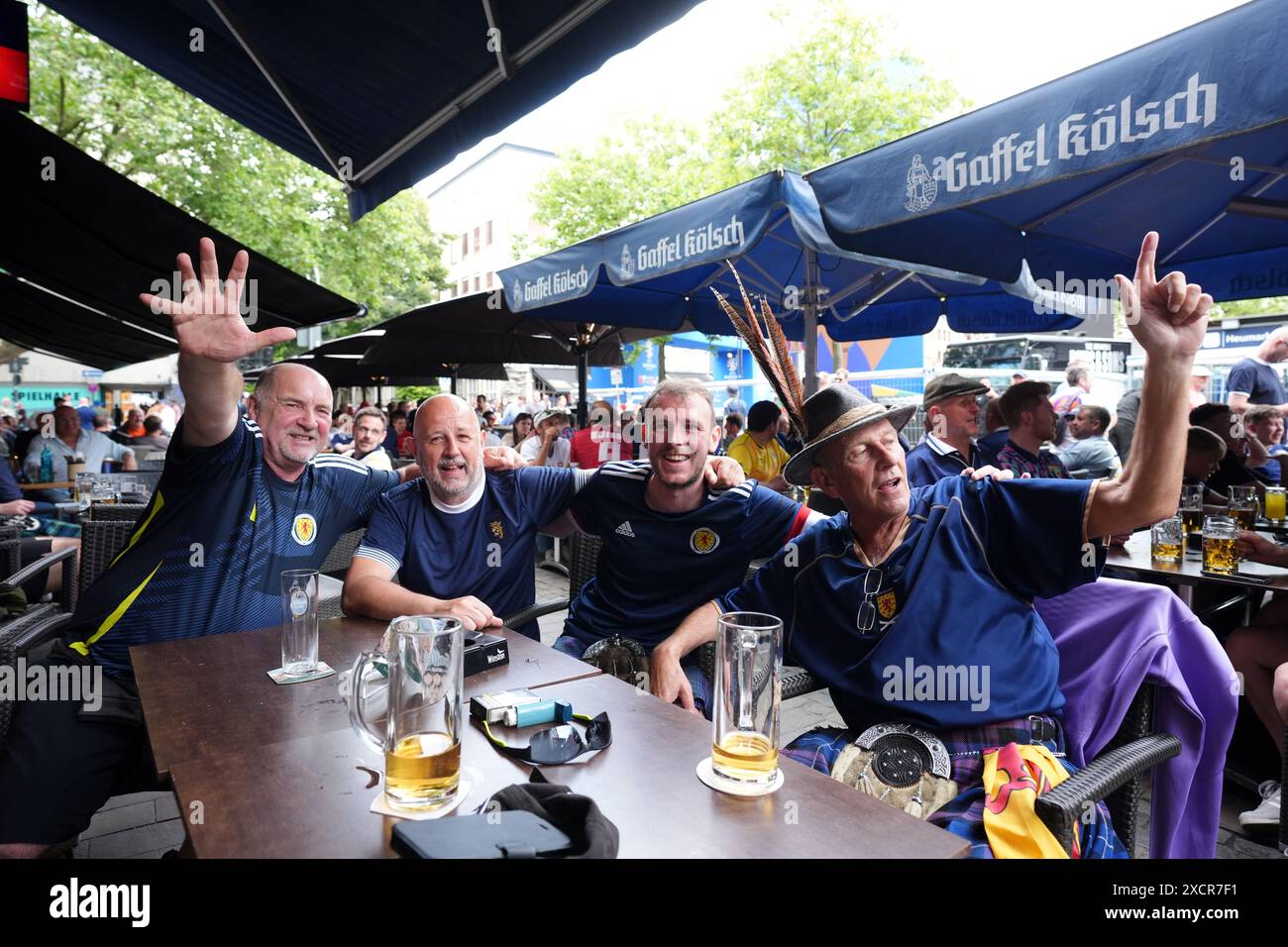 Scotland fans near the Heumarkt Fanzone, Cologne. Scotland will face ...