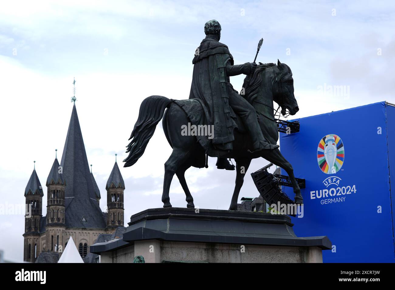 Statue of King Frederick William III near the Heumarkt Fanzone, Cologne ...