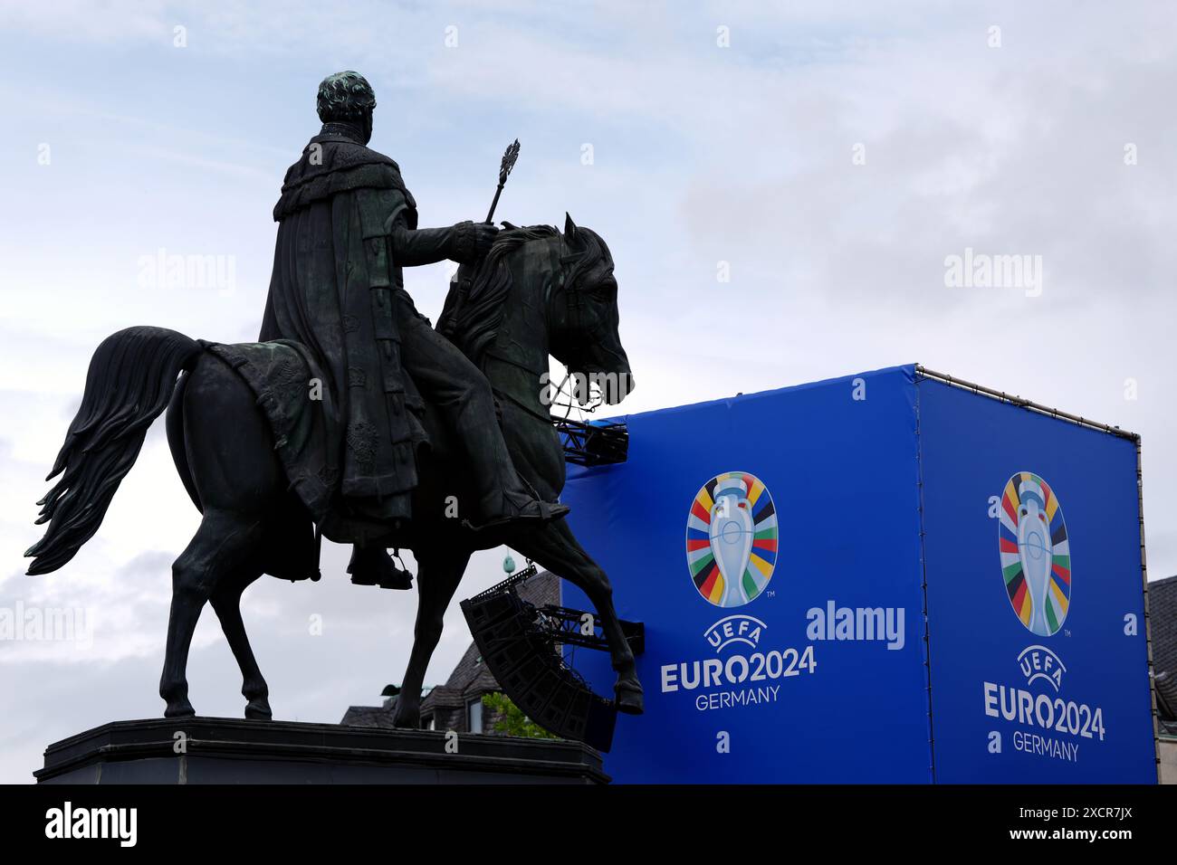 Statue of King Frederick William III near the Heumarkt Fanzone, Cologne ...