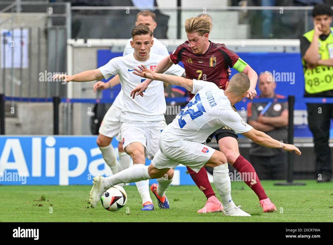 Tomas Suslov (7) of Slovakia and Stanislav Lobotka (22) of Slovakia ...