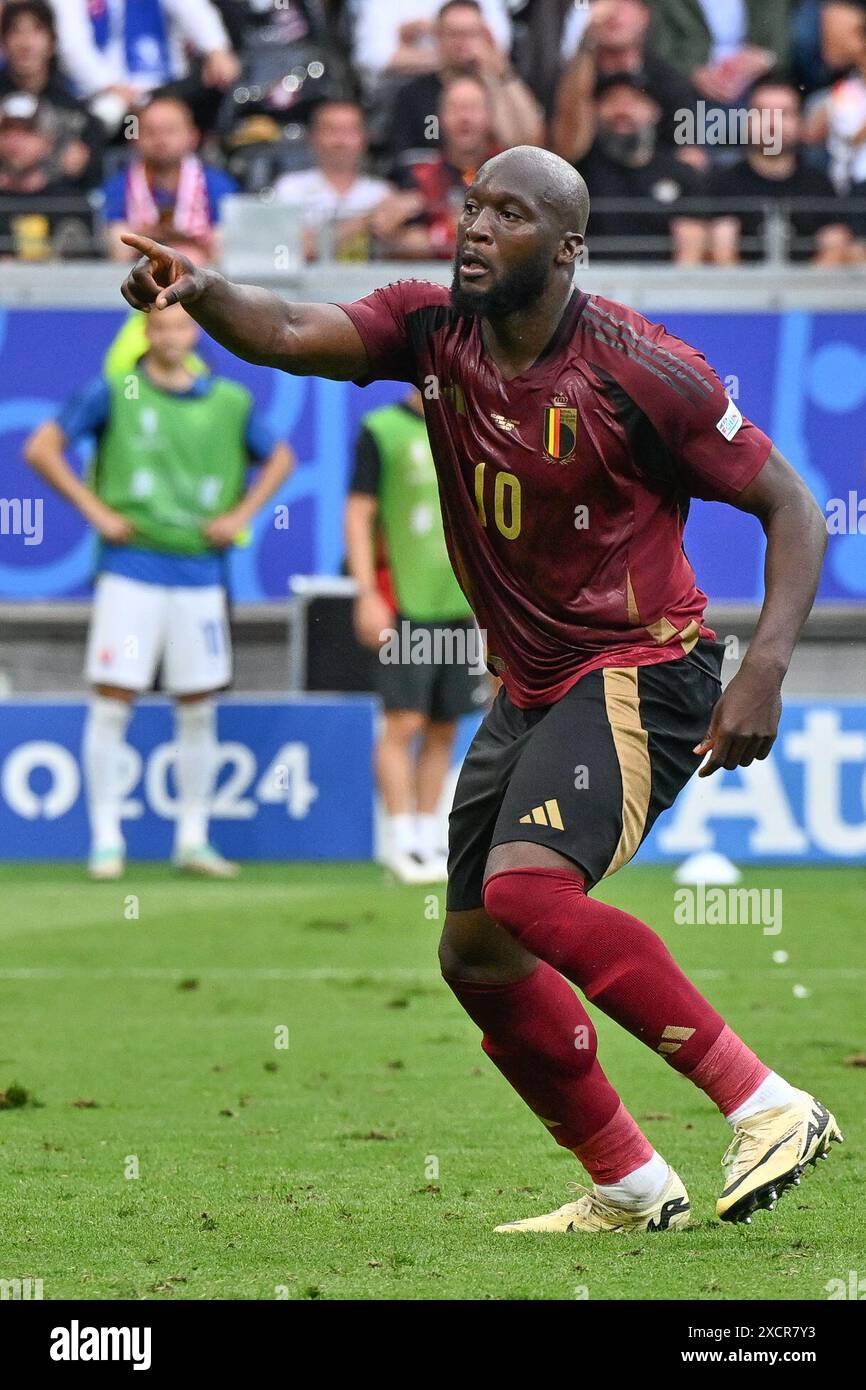 Romelu Lukaku (10) of Belgium celebrates after scoring the 1-1 ...