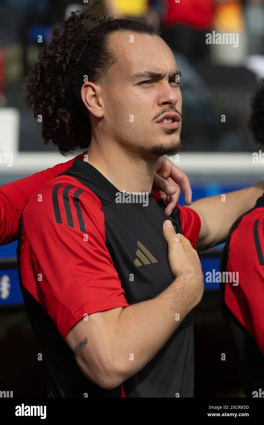 Arthur Theate (3) of Belgium pictured during a soccer game between the ...