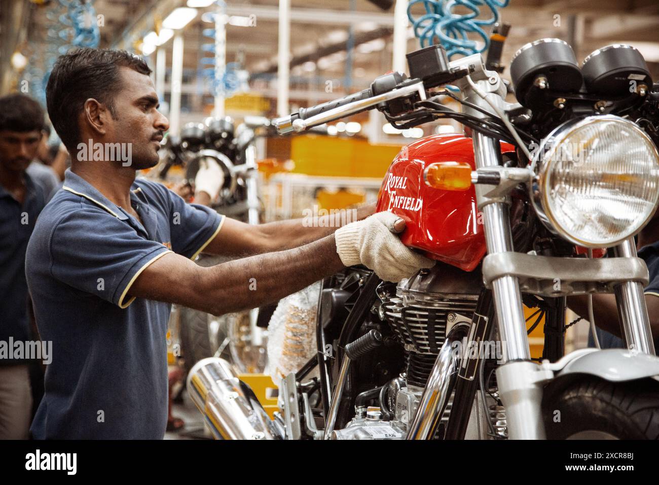 Reportage shot at the Royal Enfield Motorcycle Factory in Chennai ...