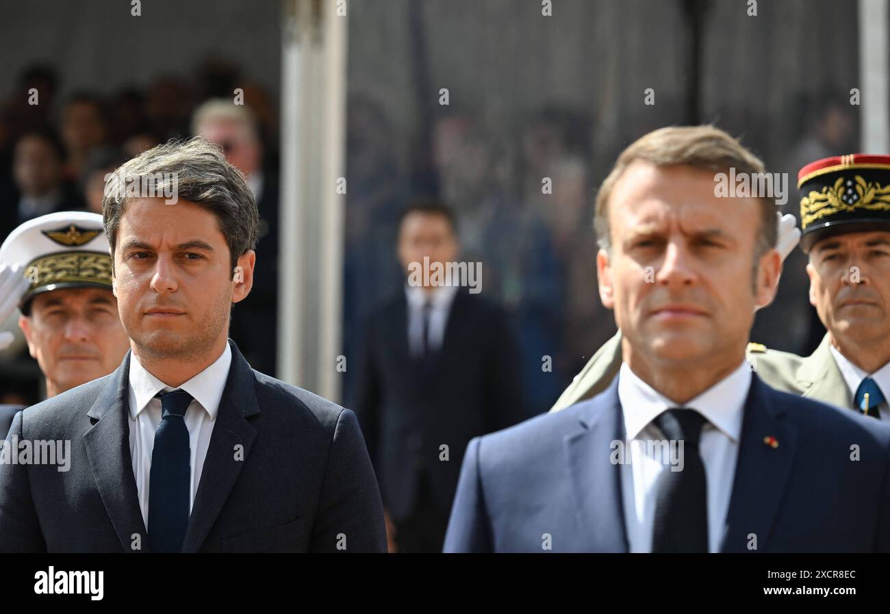 French President Emmanuel Macron and French Prime Minister Gabriel ...