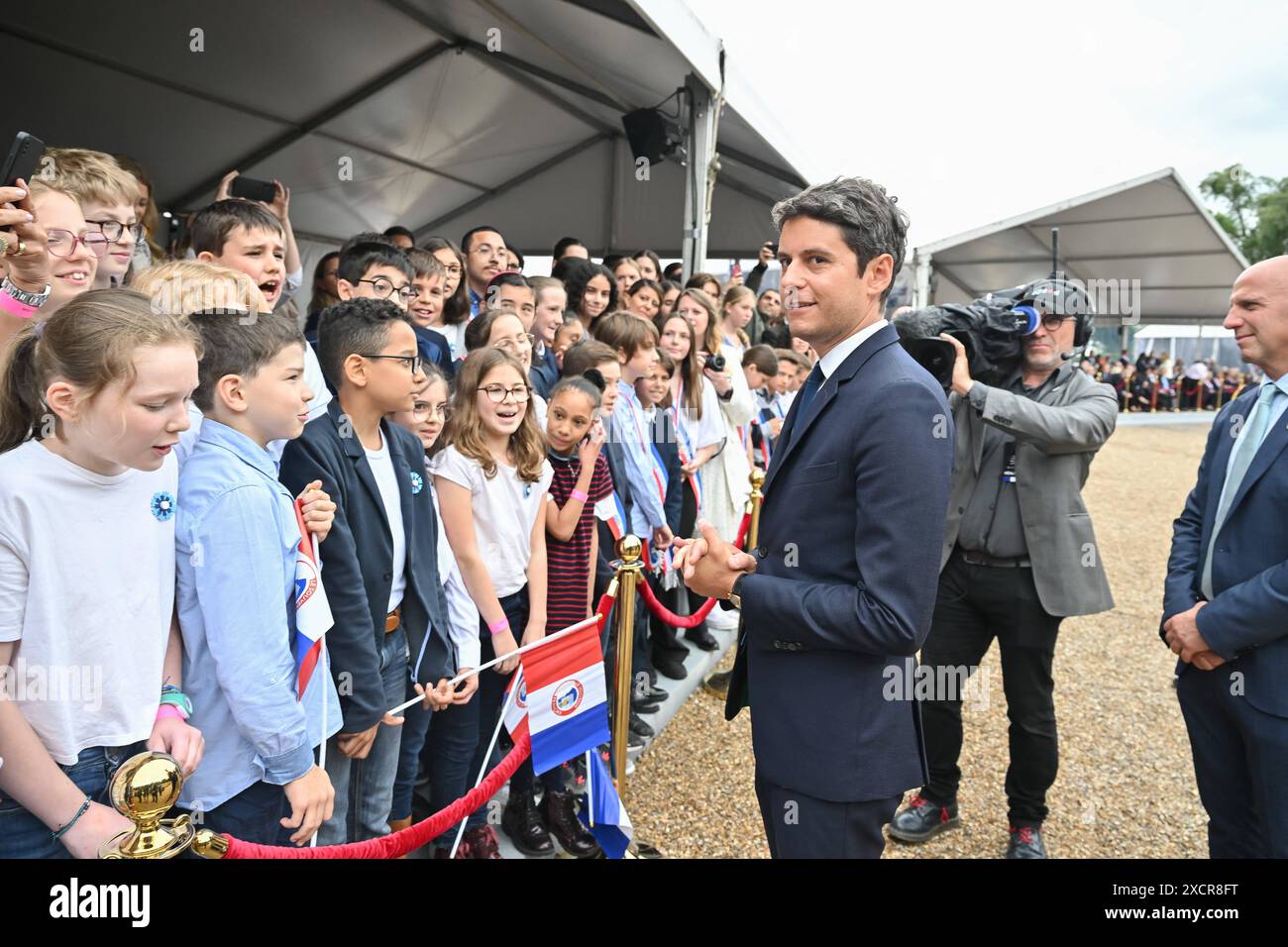 French Prime Minister Gabriel Attal during a ceremony marking the 84th ...