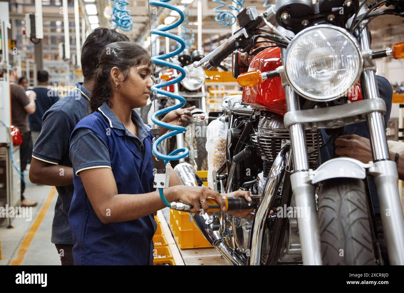 Reportage shot at the Royal Enfield Motorcycle Factory in Chennai ...