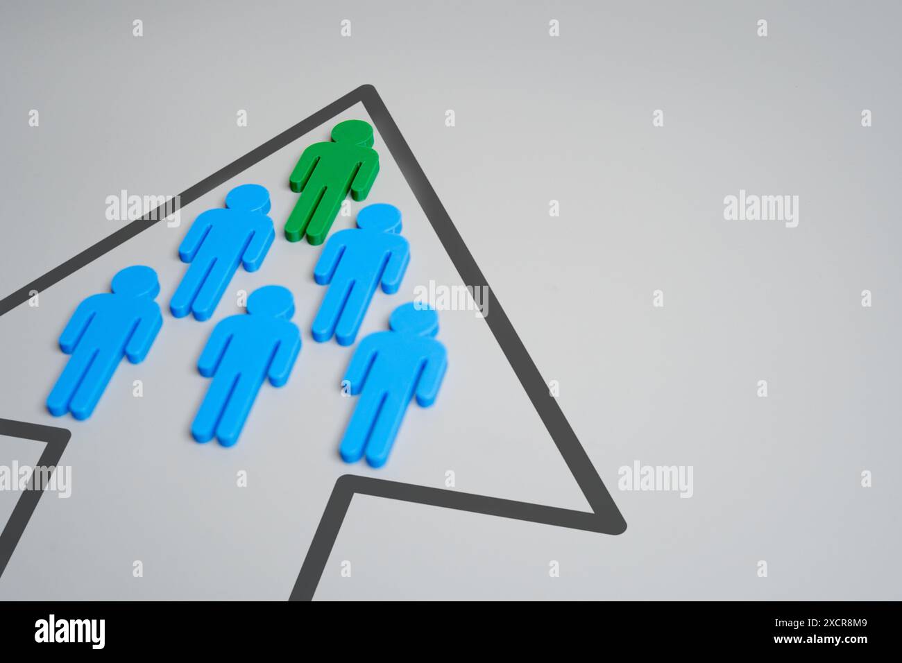 Human figures and upward arrow. Consolidation, progress, moving forward ...