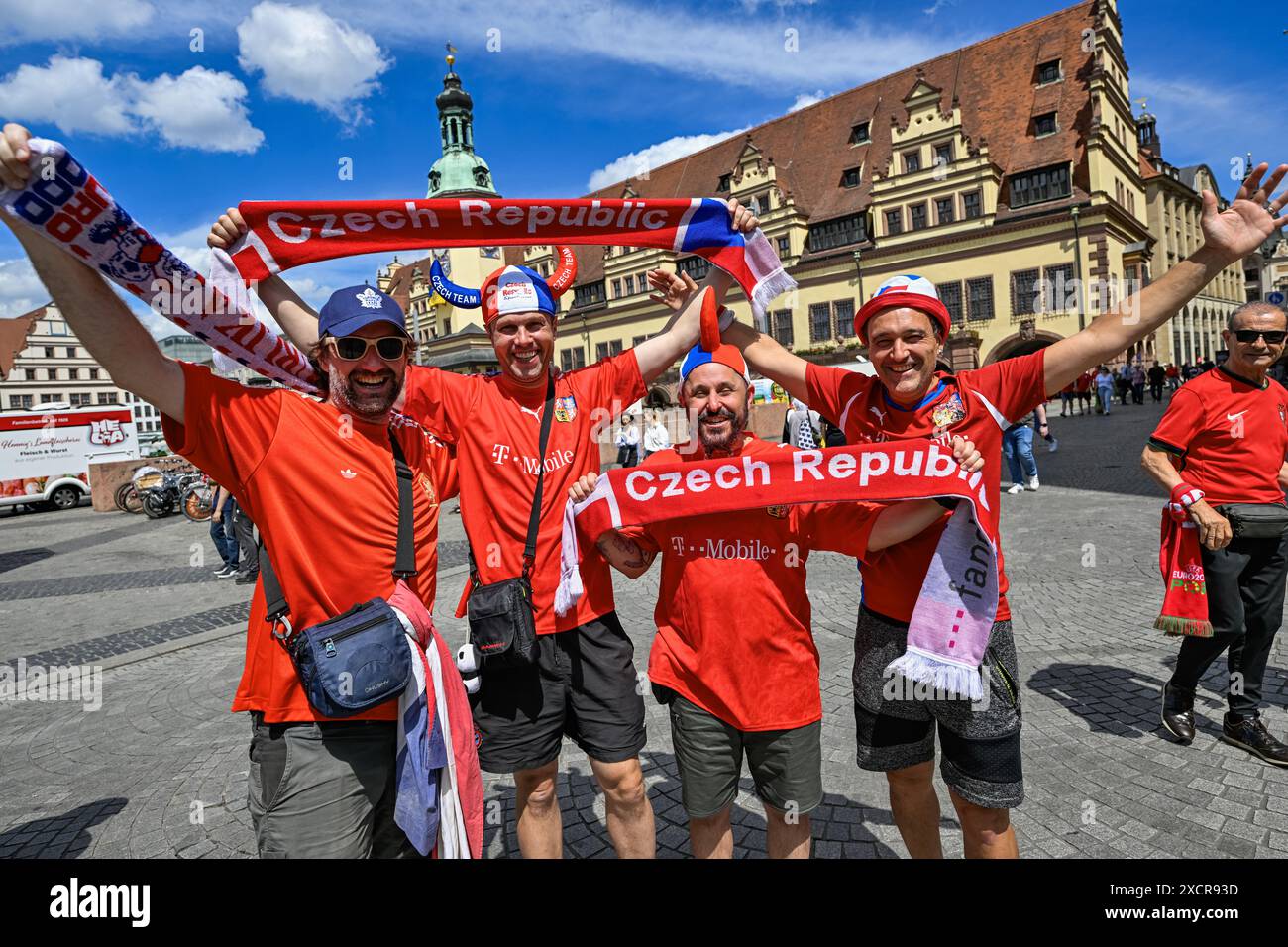 Lipsko, Germany. 18th June, 2024. Czech football fans in action prior ...