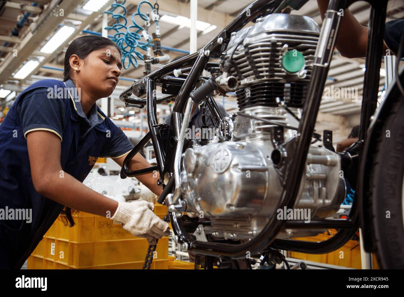 Reportage shot at the Royal Enfield Motorcycle Factory in Chennai ...