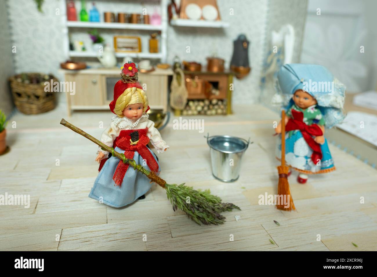 miniature world tiny dolls inhabiting meticulously crafted retro-style ...