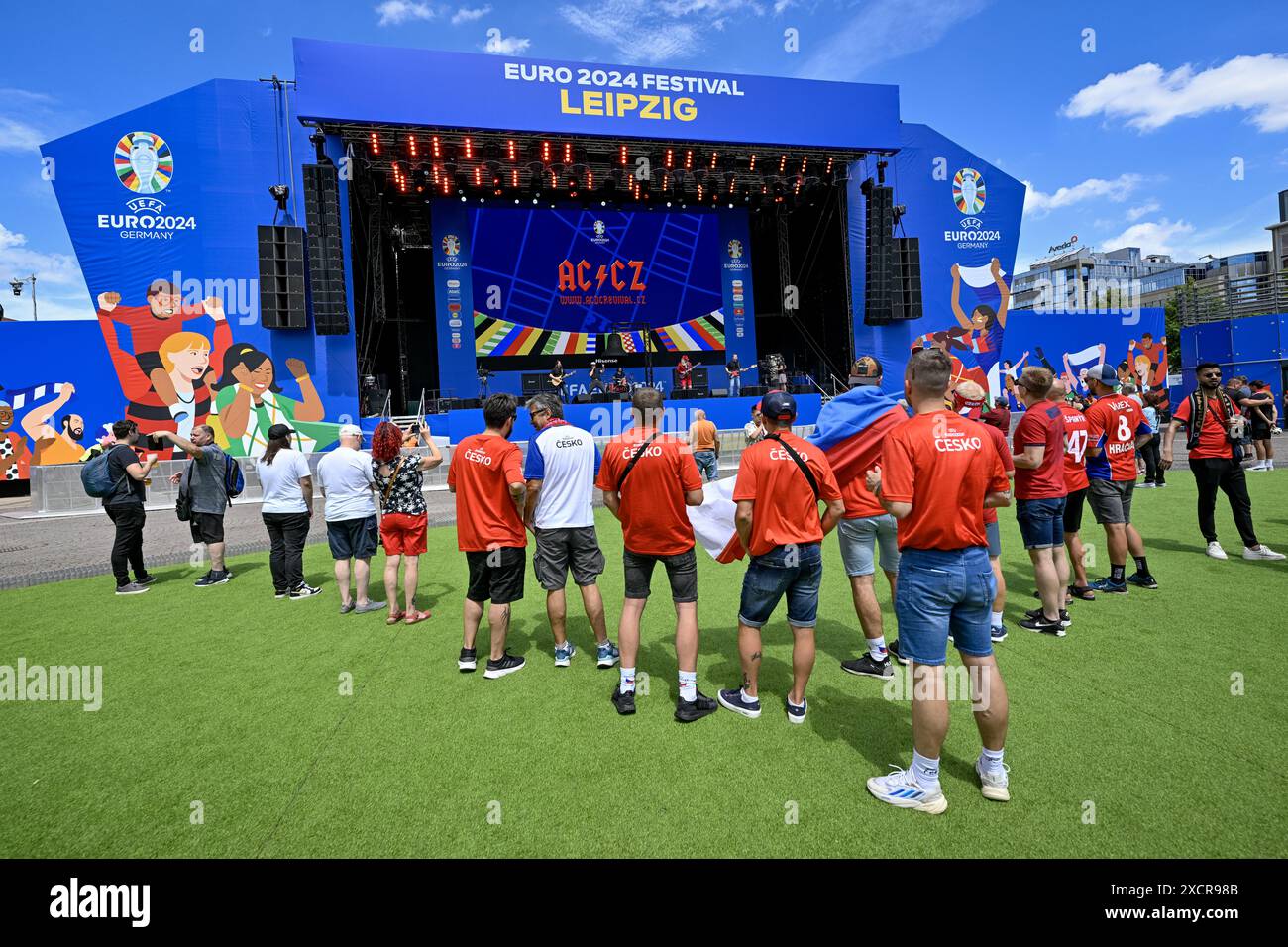 Lipsko, Germany. 18th June, 2024. Czech football fans in action prior ...