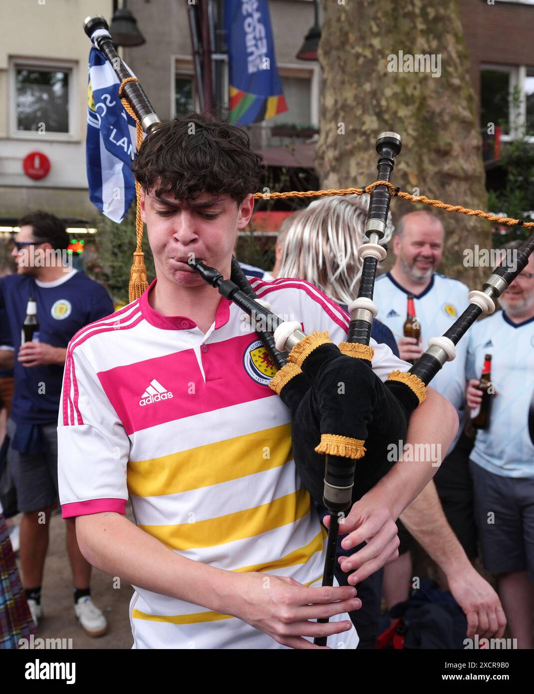 Scotland fans at the Old Market, Cologne. Scotland will face ...