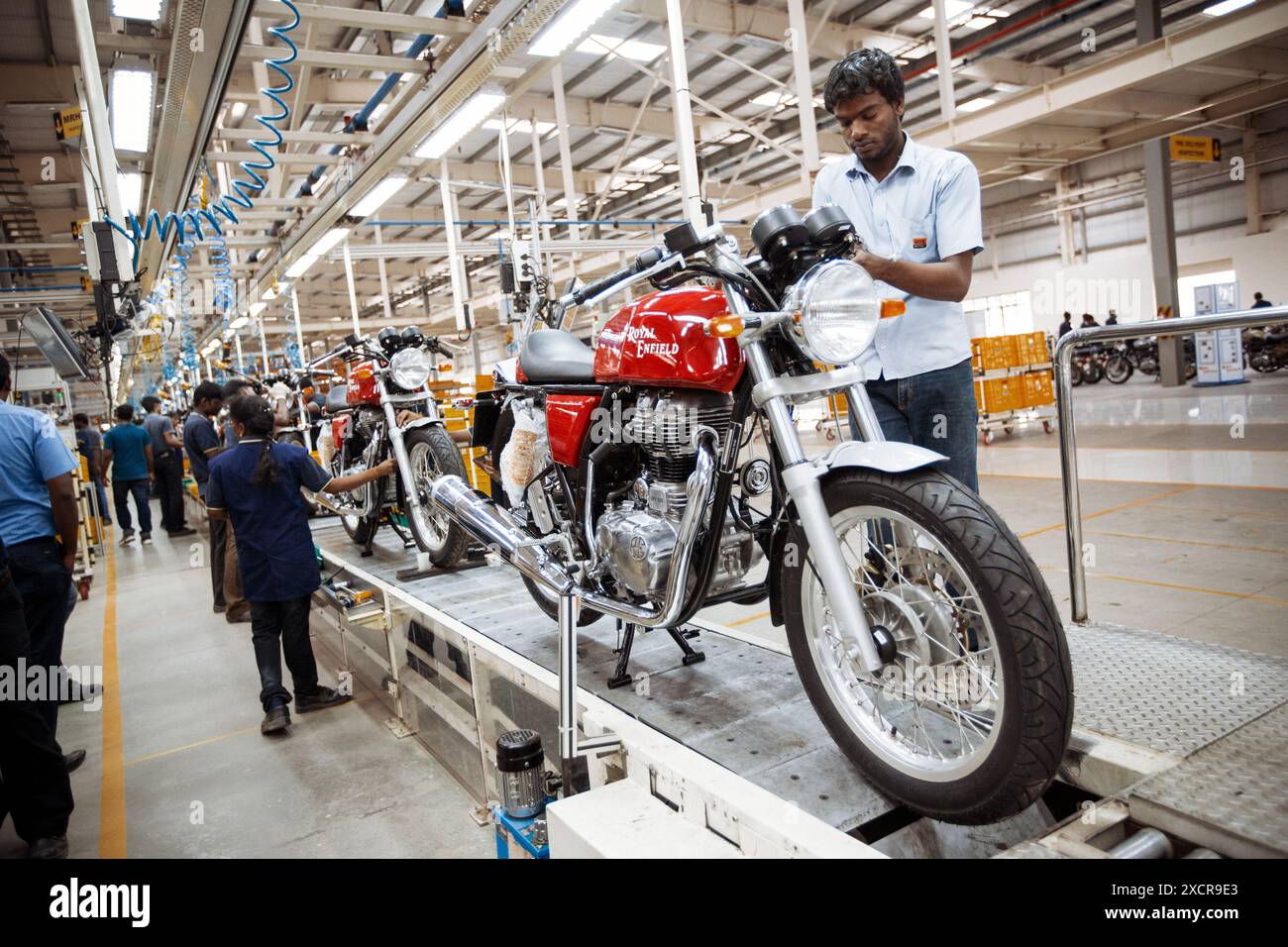 Reportage shot at the Royal Enfield Motorcycle Factory in Chennai ...