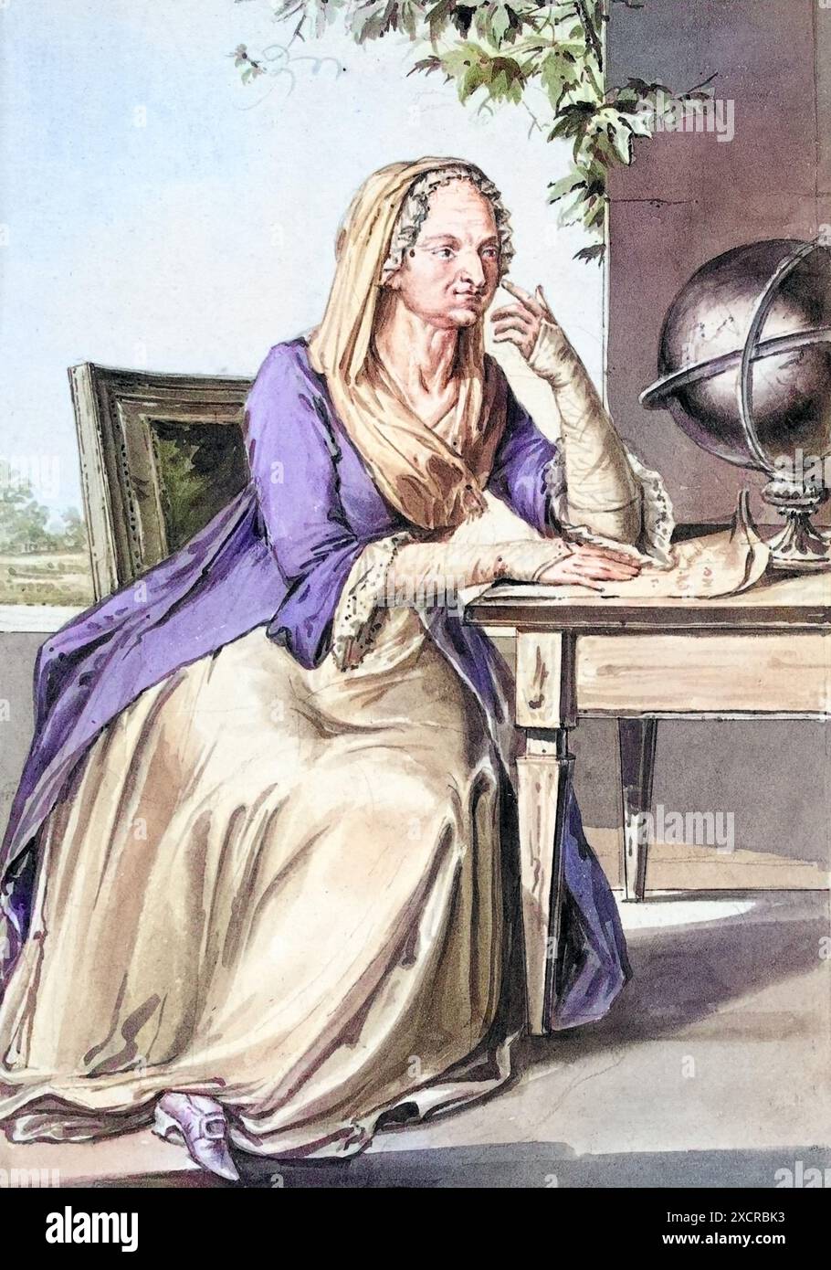 Portrait of Maria Gaetana Agnesi (1718-1799), Italian mathematician and ...