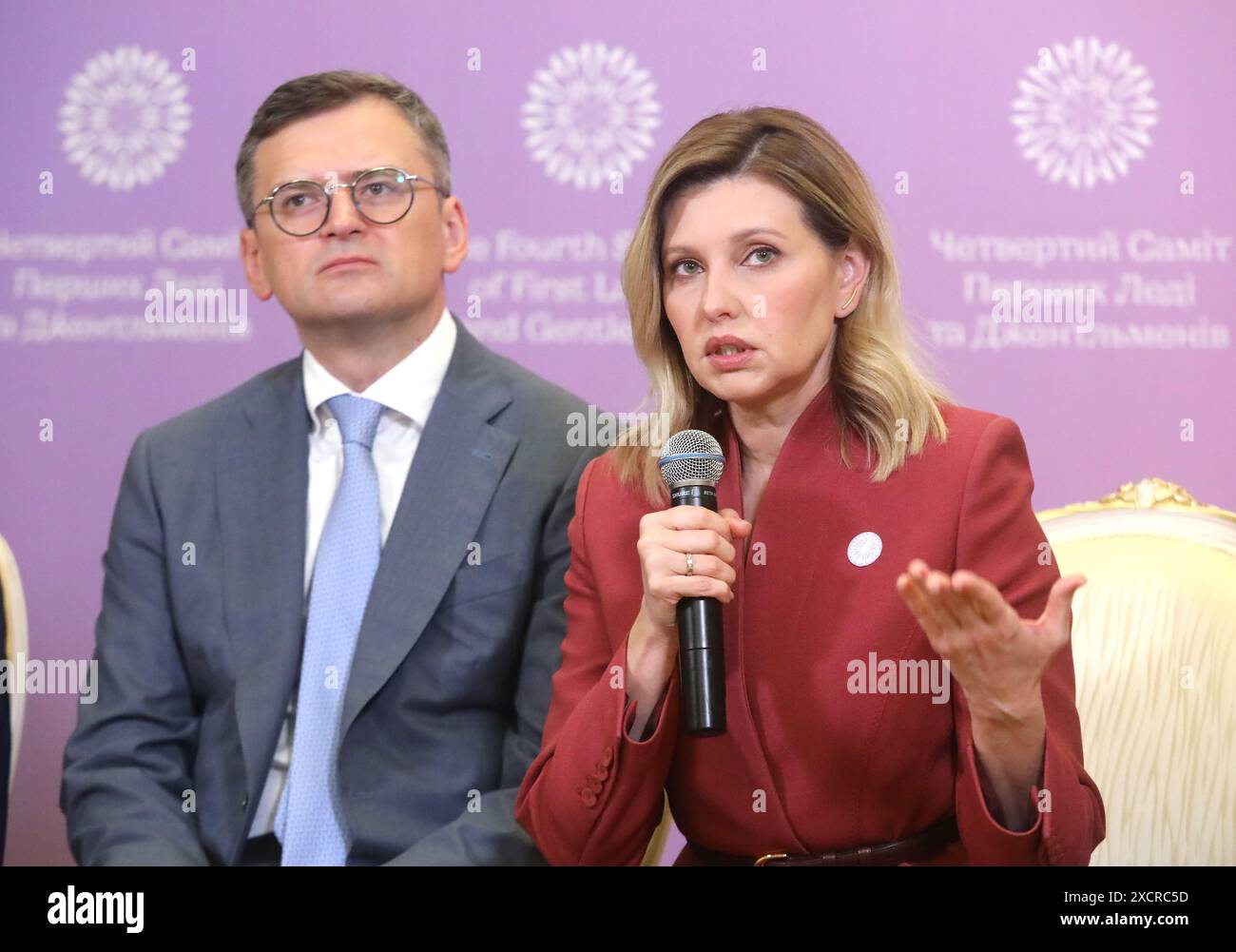 KYIV, UKRAINE - JUNE 18, 2024 - First Lady Olena Zelenska and Minister ...