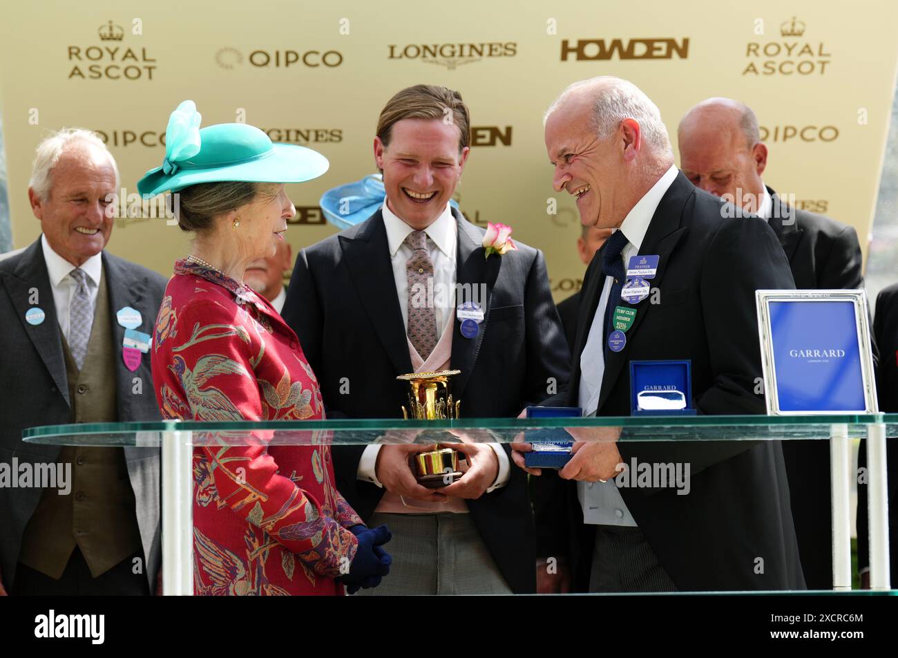 Trainer Brian Meehan with the Princess Royal after Rashabar won the ...