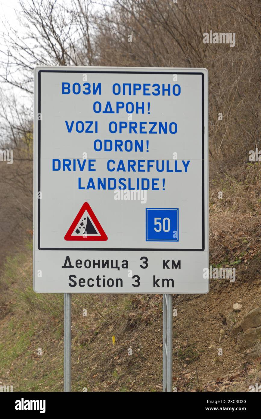 Donji Milanovac, Serbia - March 14, 2024: Caution Drive Carefully ...