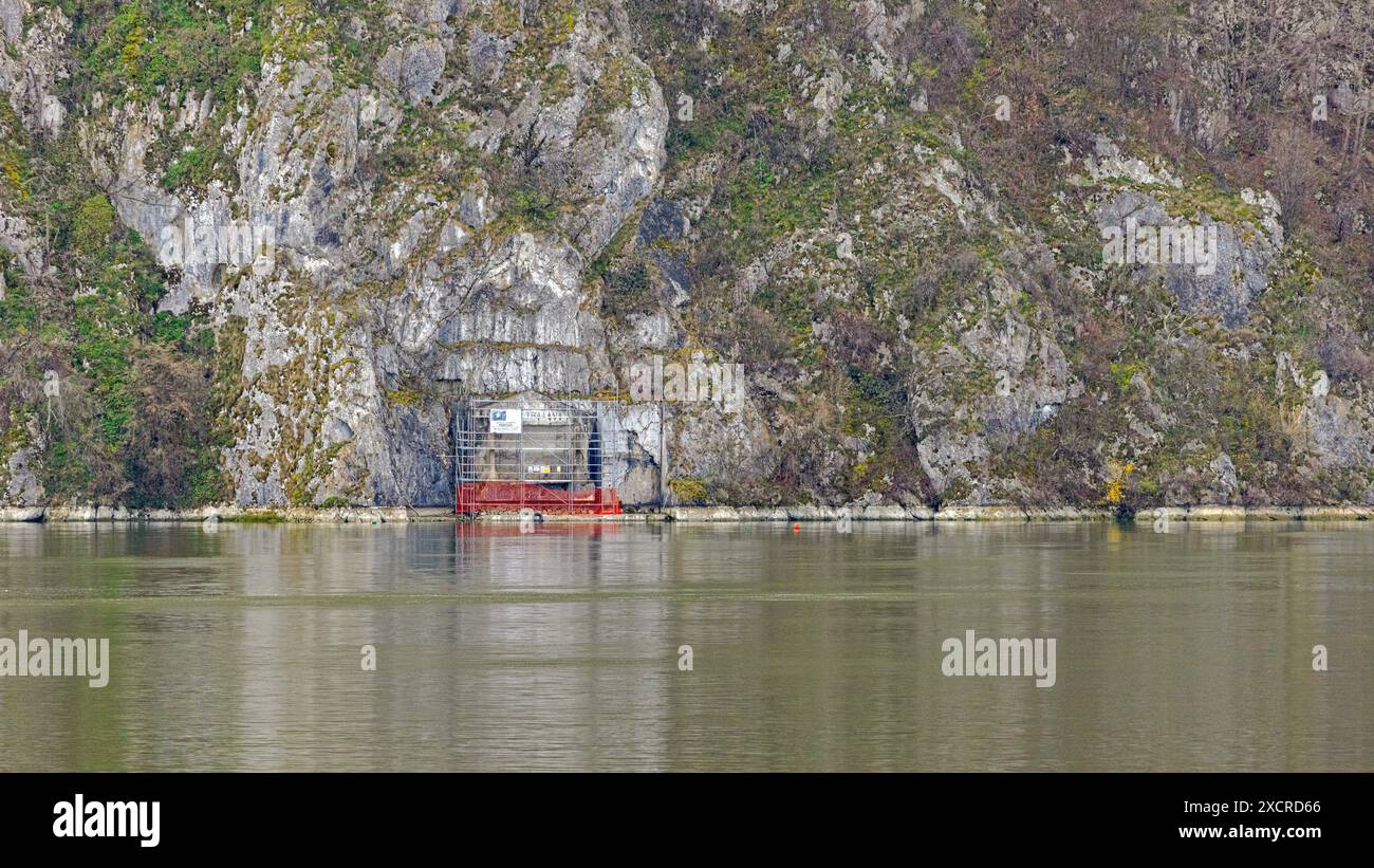 Tekija, Serbia - March 15, 2024: Trajan Plaque Historic Landmark in a ...