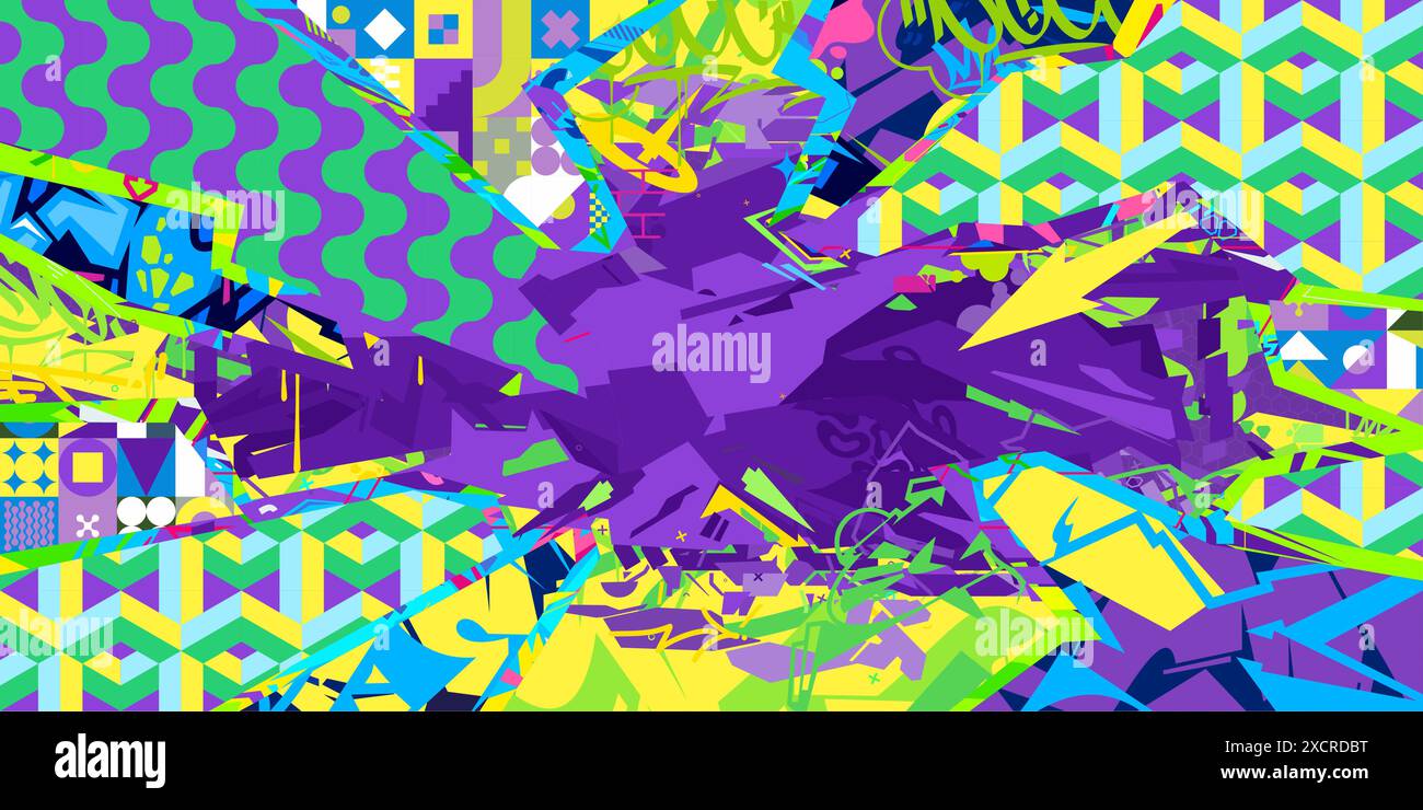 Trendy Abstract Urban Street Art Graffiti Style Vector Collage ...