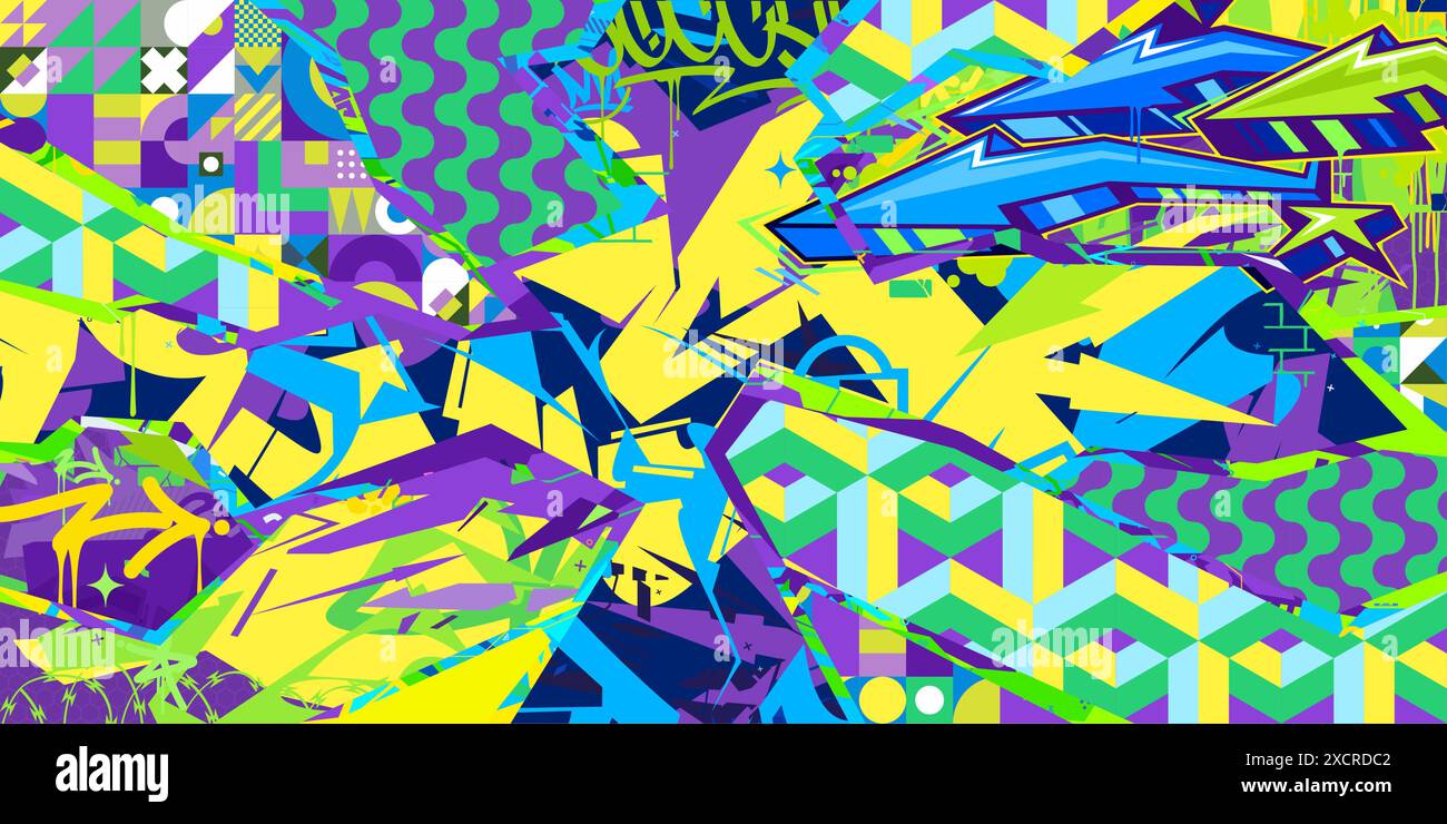 Modern Abstract Urban Street Art Graffiti Style Vector Collage ...