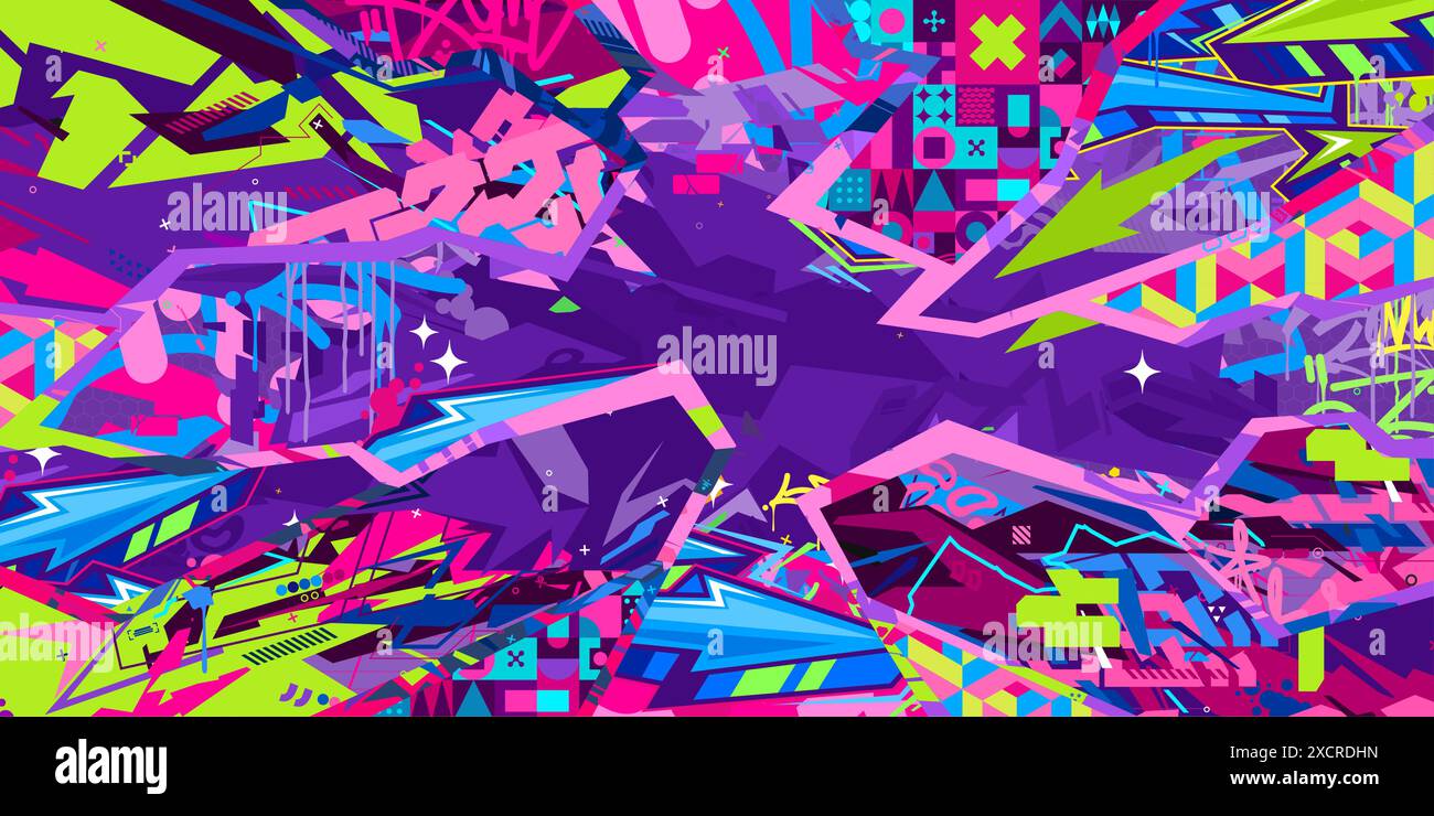 Modern Abstract Urban Street Art Graffiti Style Vector Collage ...