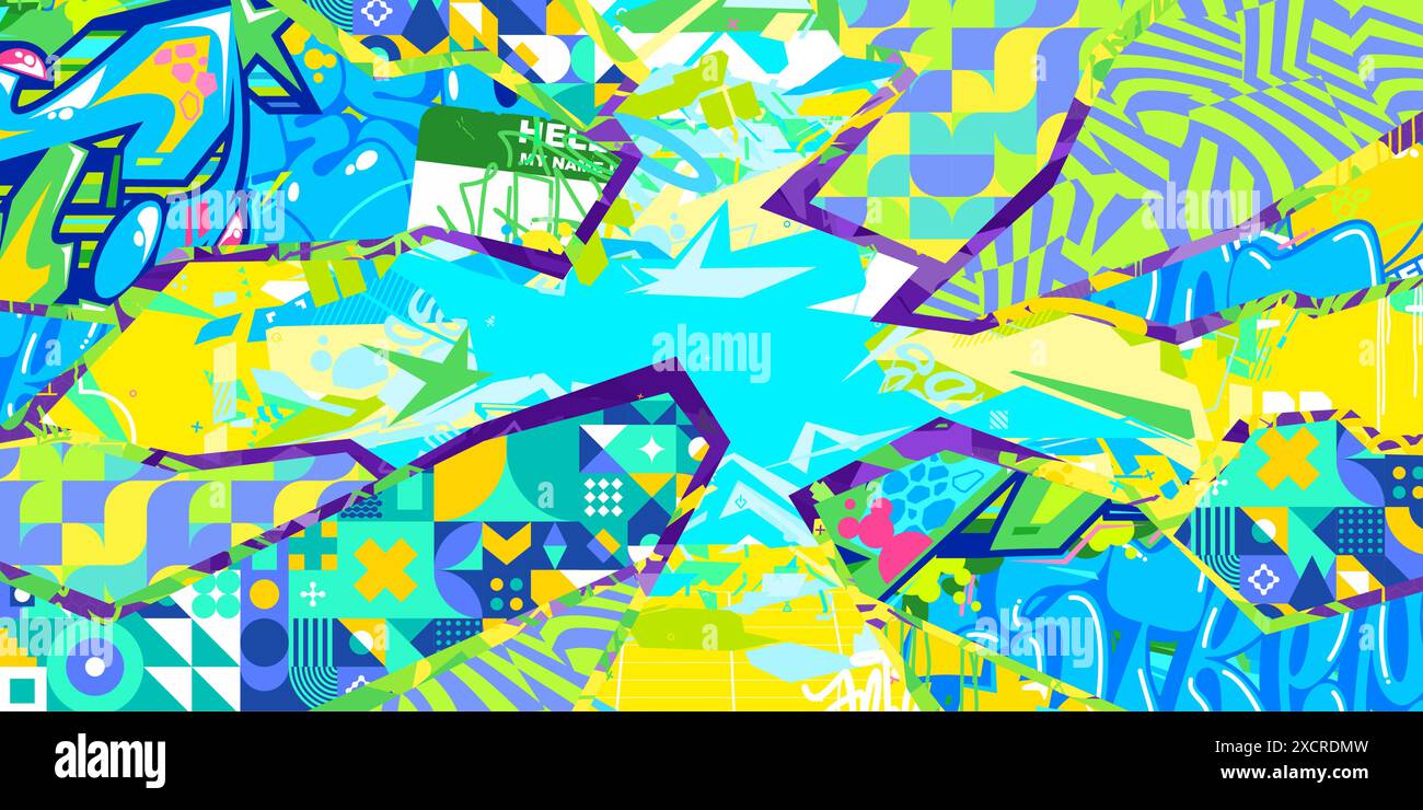 Cool Modern Abstract Urban Street Art Graffiti Style Vector Collage ...