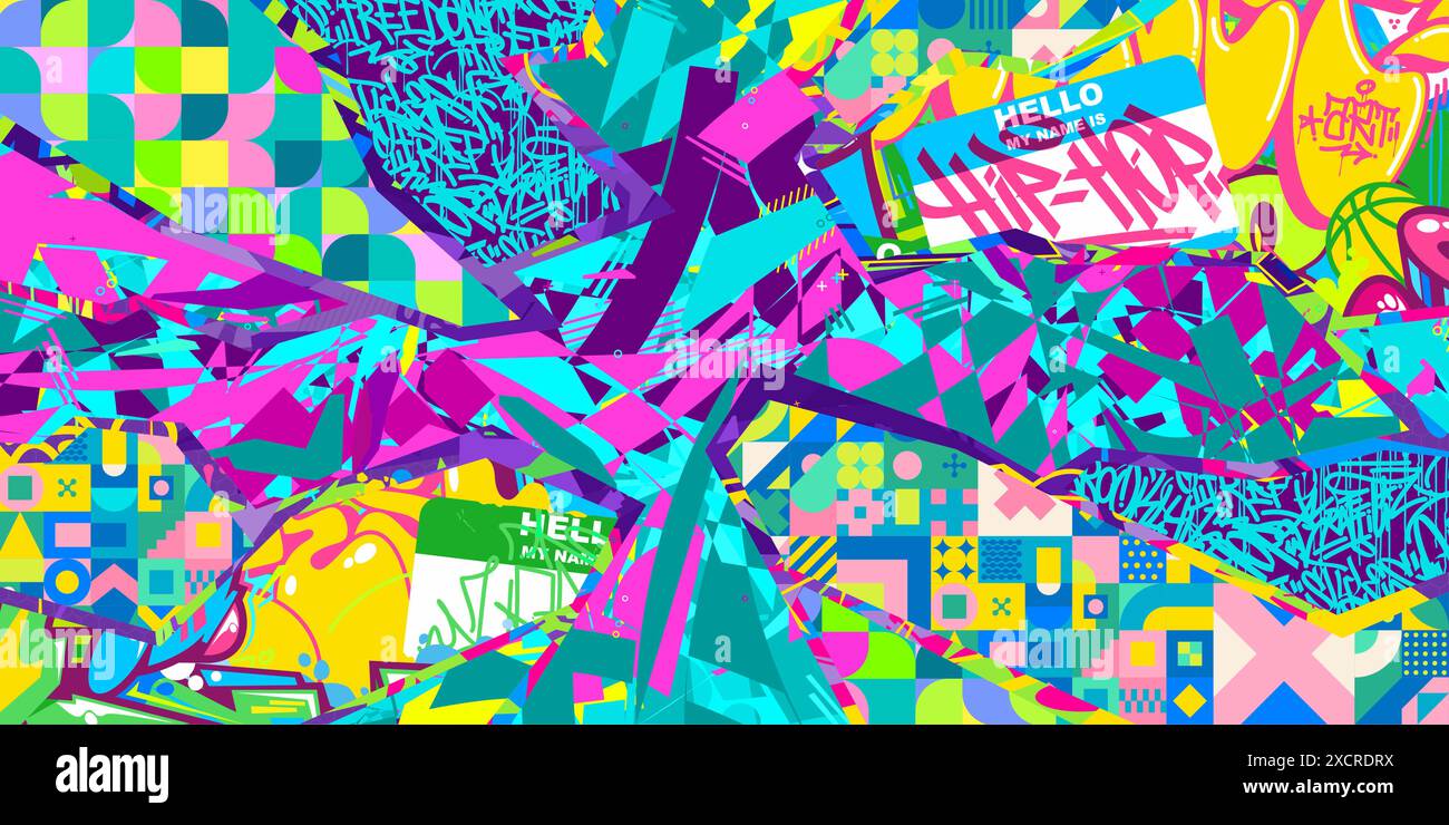 Modern Abstract Urban Street Art Graffiti Style Vector Collage ...