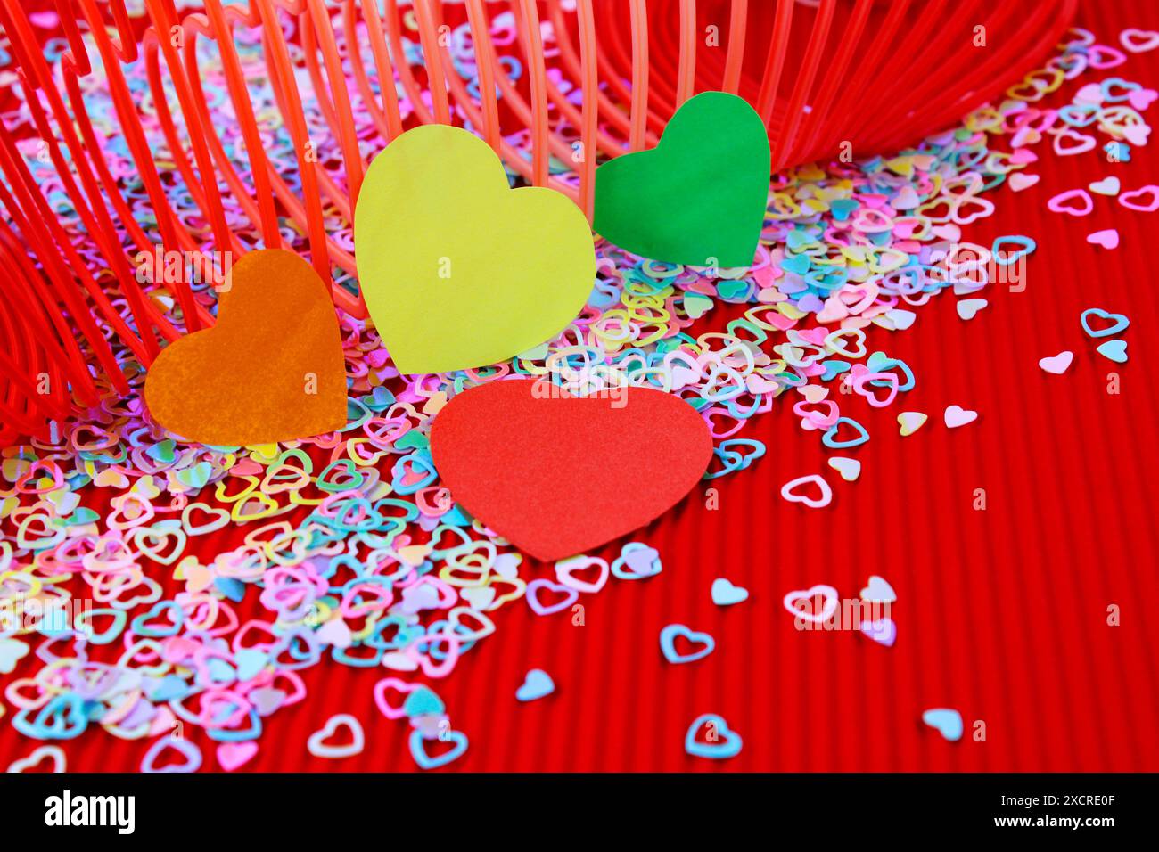 Background with colorful hearts with various shapes and colors Stock ...