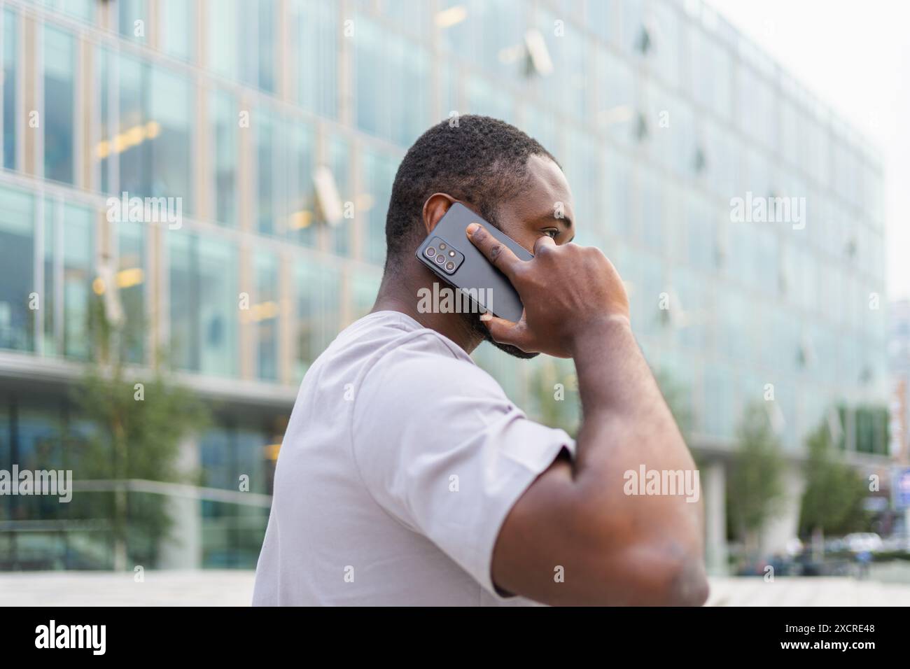 Back view man speak using hi-res stock photography and images - Alamy