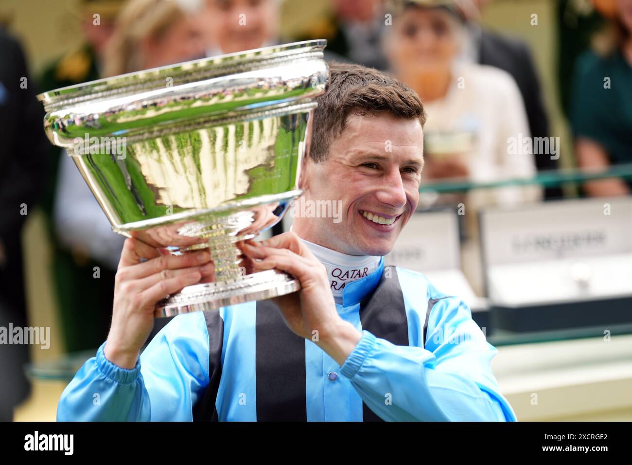 Oisin Murphy with the trophy after riding Asfoora to victory in the ...