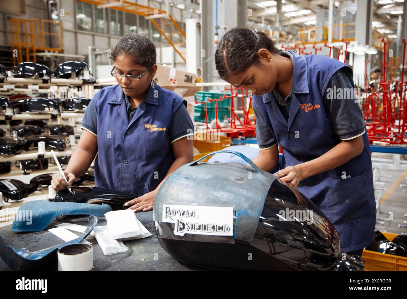 Reportage shot at the Royal Enfield Motorcycle Factory in Chennai ...