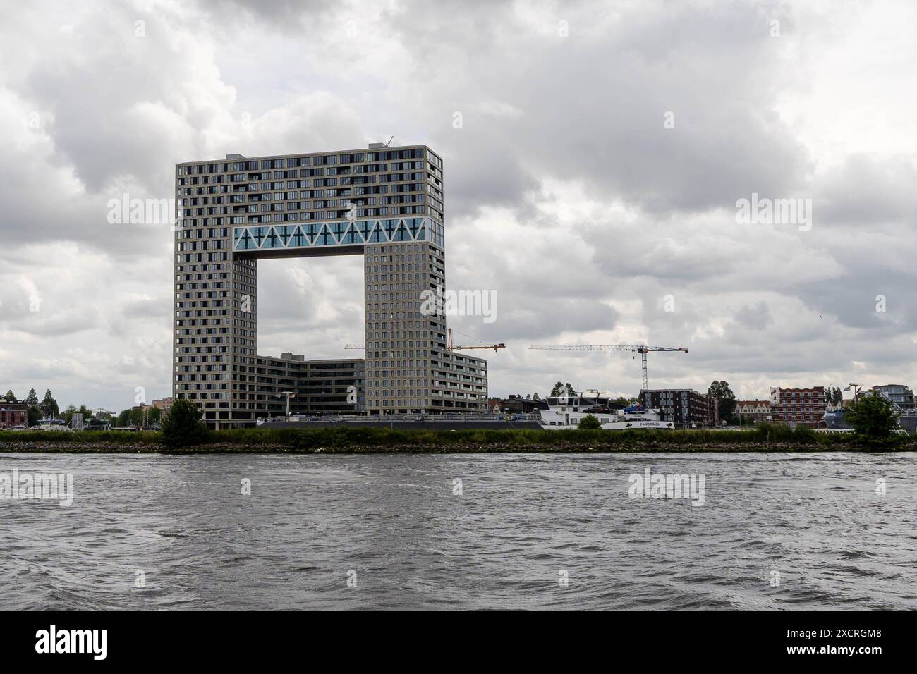 Amsterdam, The Netherlands. Pontsteiger ferry terminal or port, at ...
