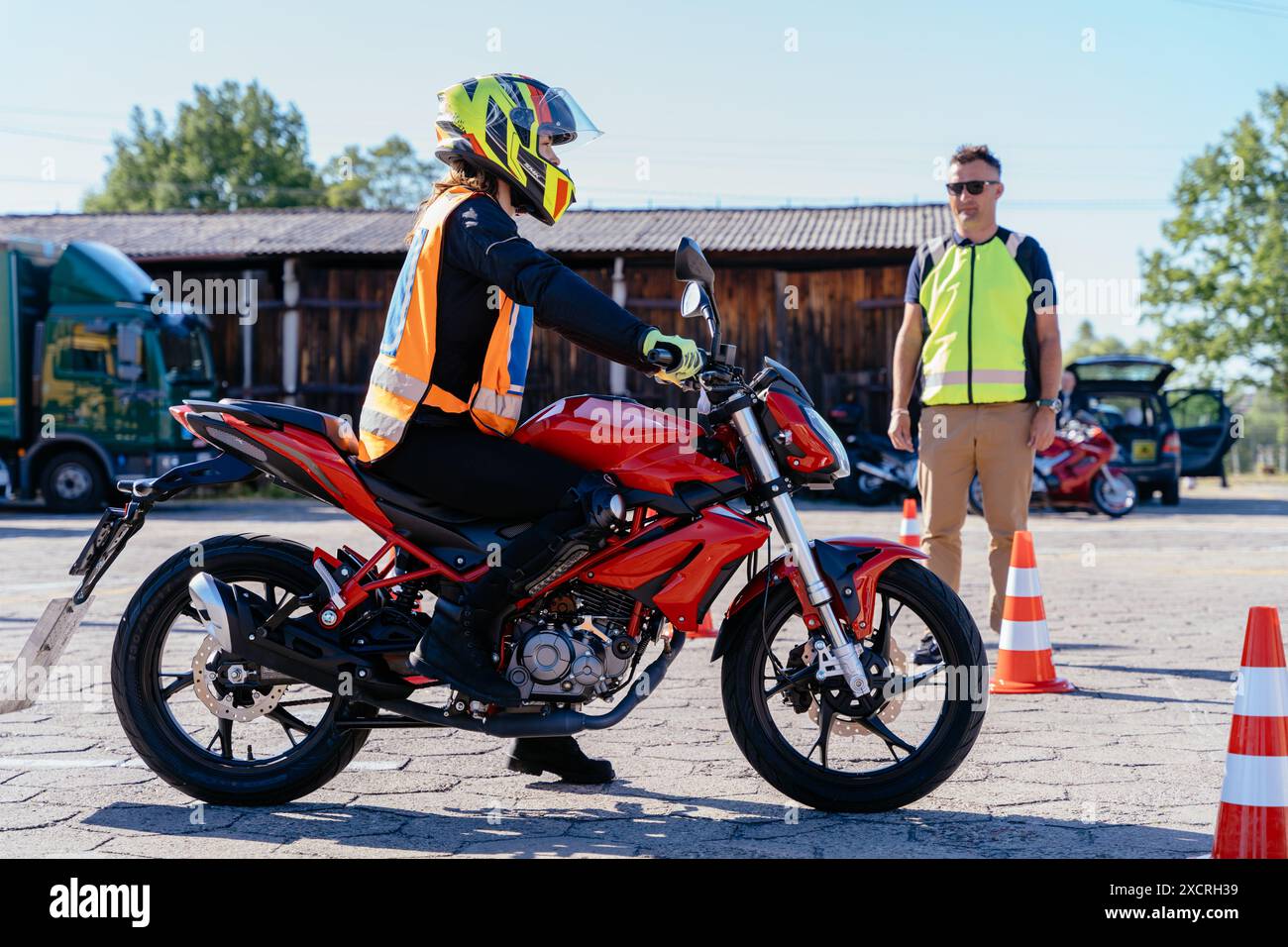 Concept of motorcycle school of driving Stock Photo - Alamy