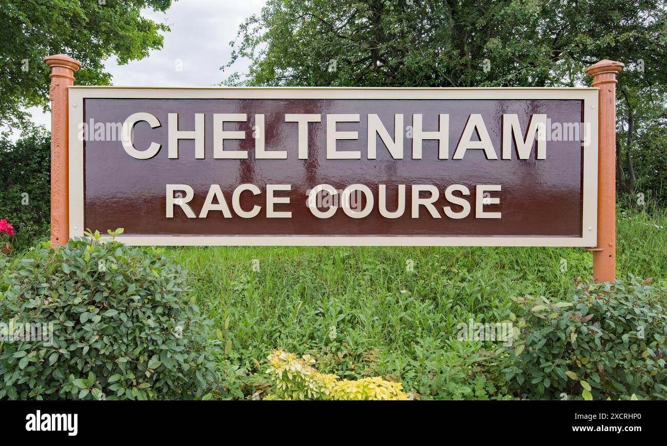 Signage for 'Cheltenham Race Course' at he railway station of ...