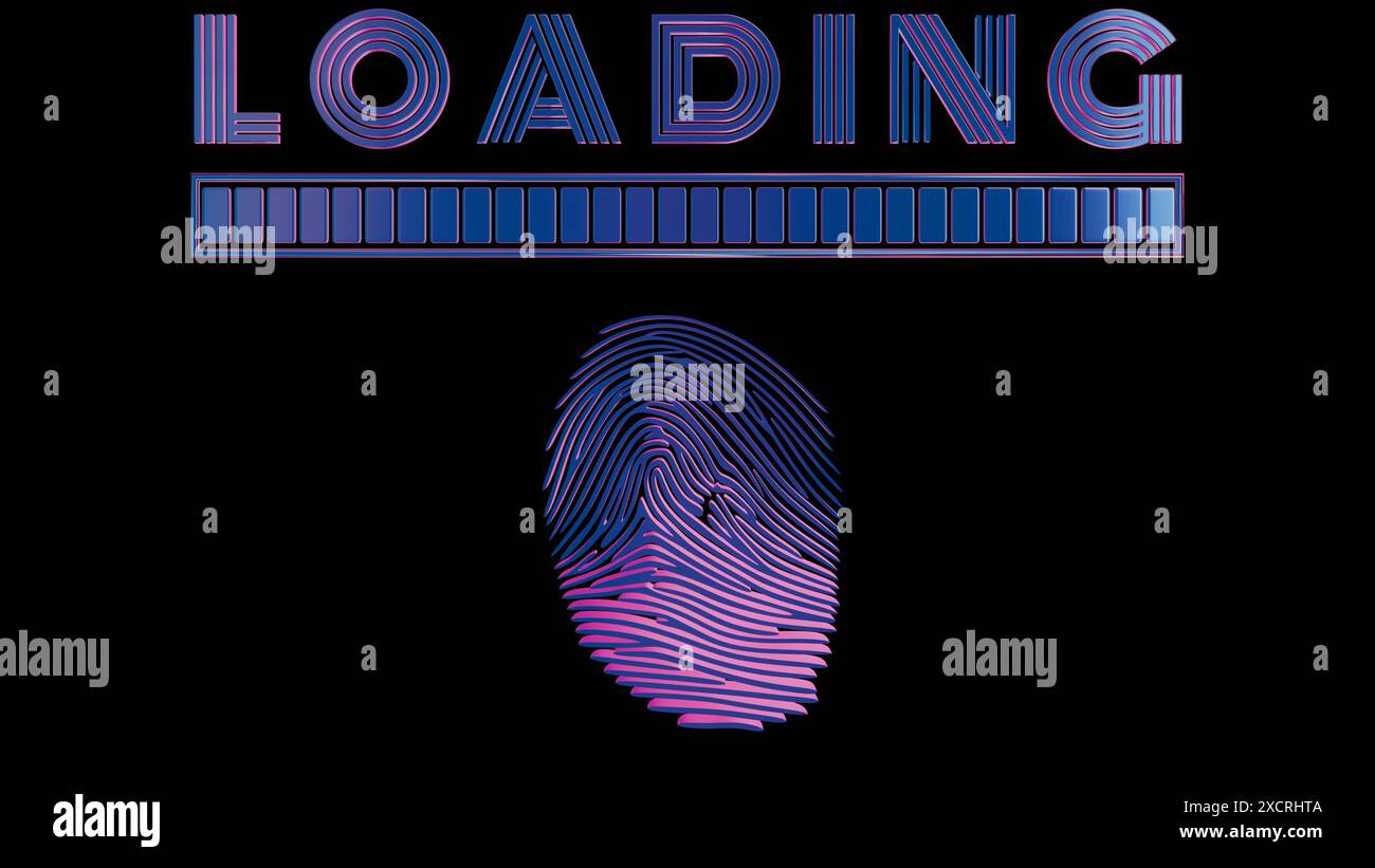 Loading Screen with Biometric Authentication: Vibrant Retro Style in 3D ...