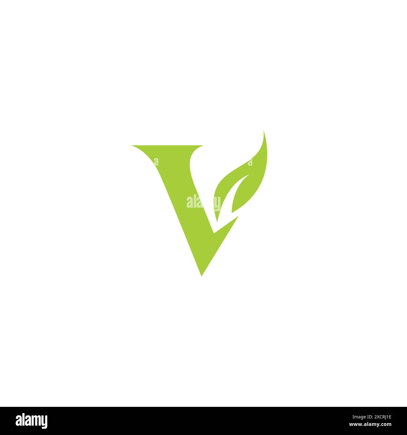 Letter V and Leaf Vector Illustration. V Growth Logo Stock Vector Image ...