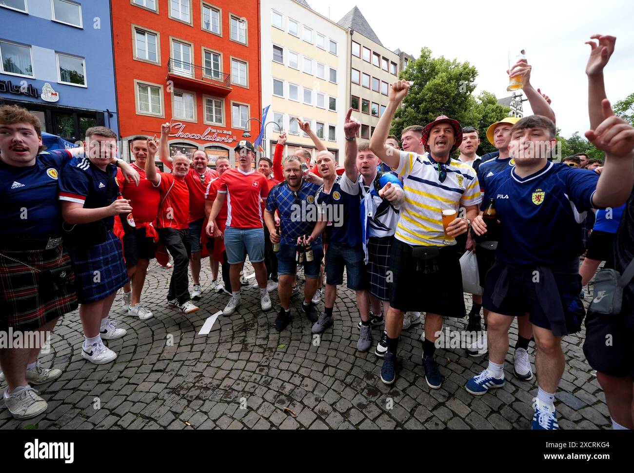 Scotland and Switzerland fans in Cologne, Germany. Scotland will face ...