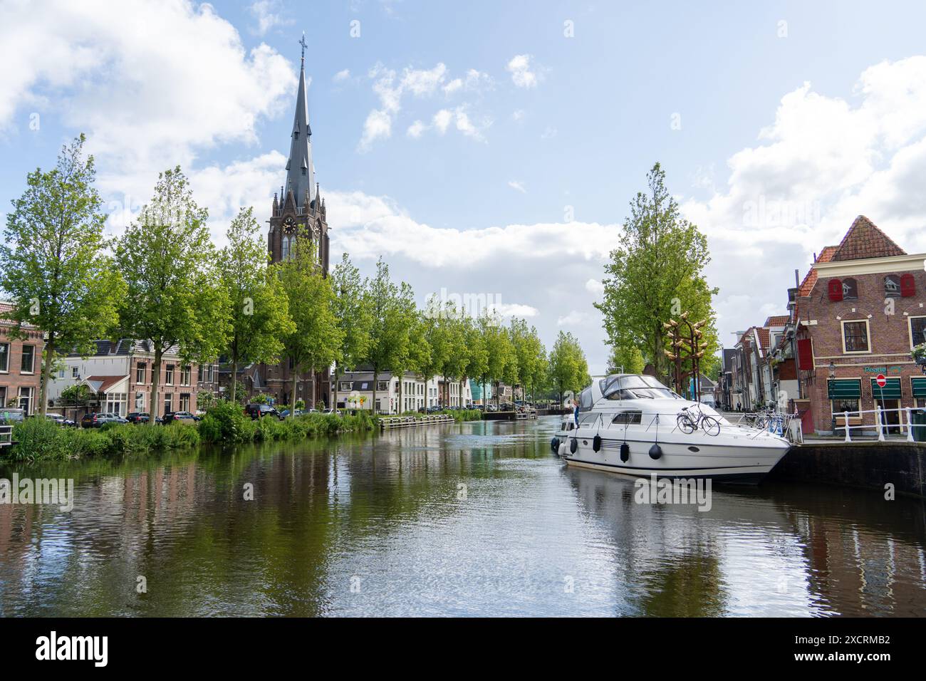 Weesp, The Netherlands. Scenic view in the pretty Dutch town, including ...