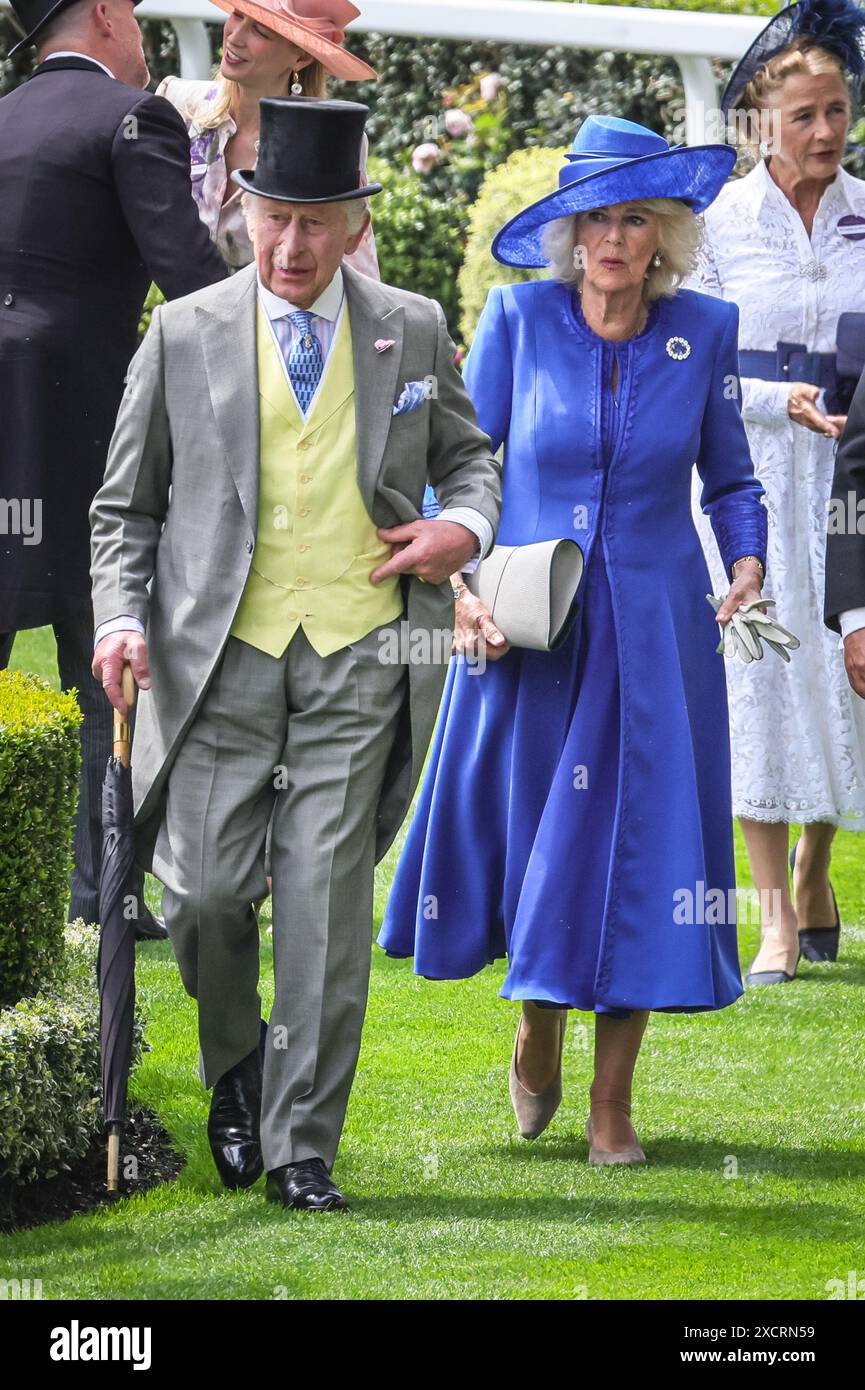 Ascot, Berkshire, UK. 18th June, 2024. King Charles III and Queen ...